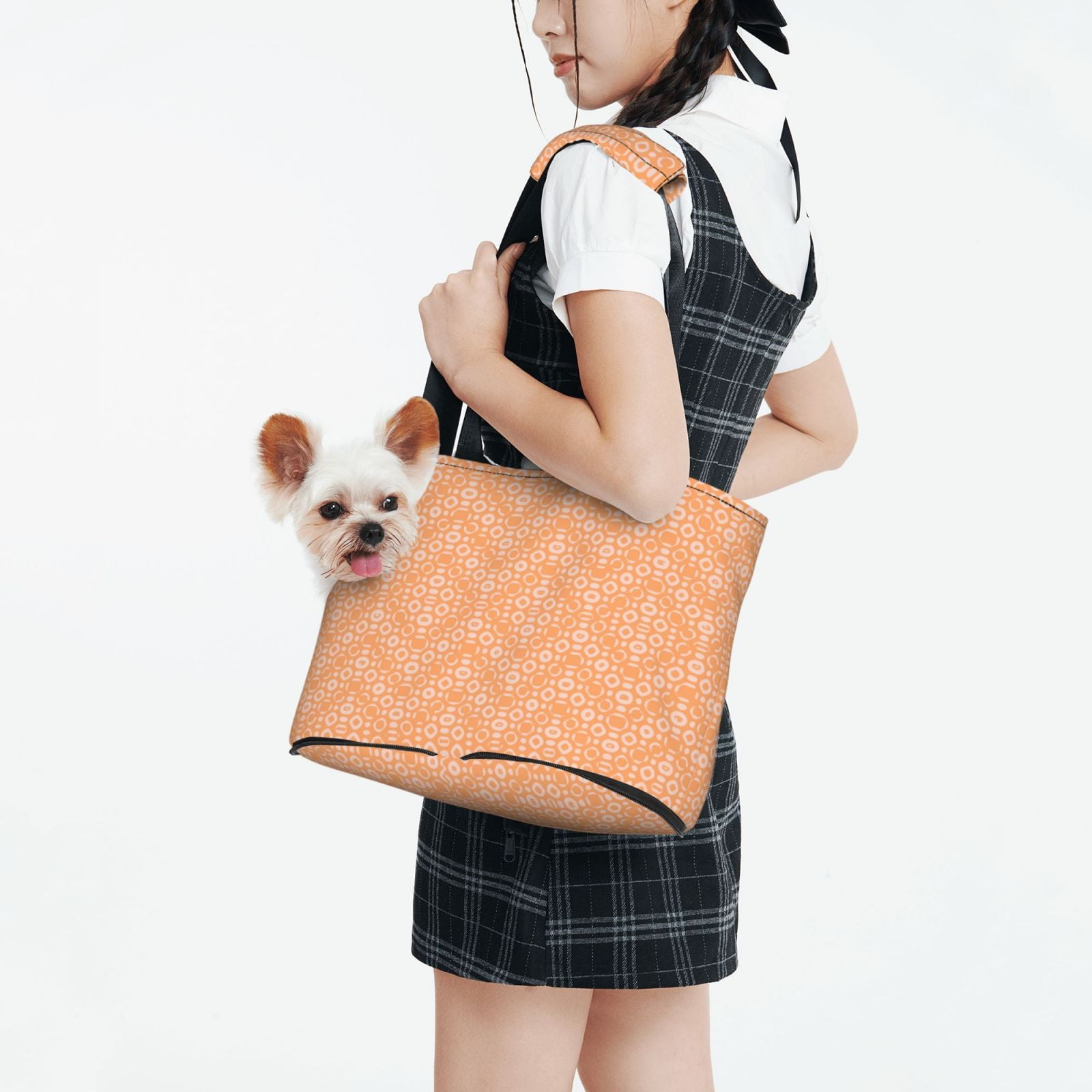 LNWH Retro Texture Overlay Art Pattern Dog Carrier Bag, Pet Dog Carrier ...