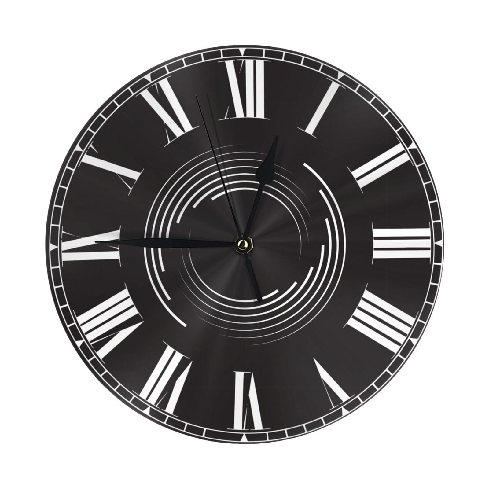 LNWH Silent Non Ticking Wall Clock, Black and White Abstract Circle ...