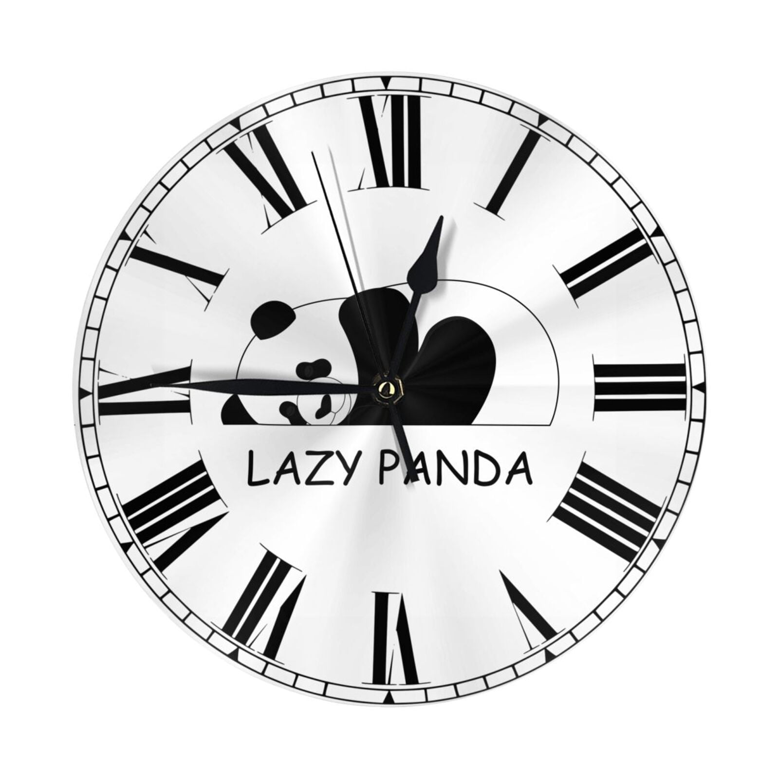 LNWH Silent Non Ticking Wall Clock, Sleeping Lazy Panda Pattern ...