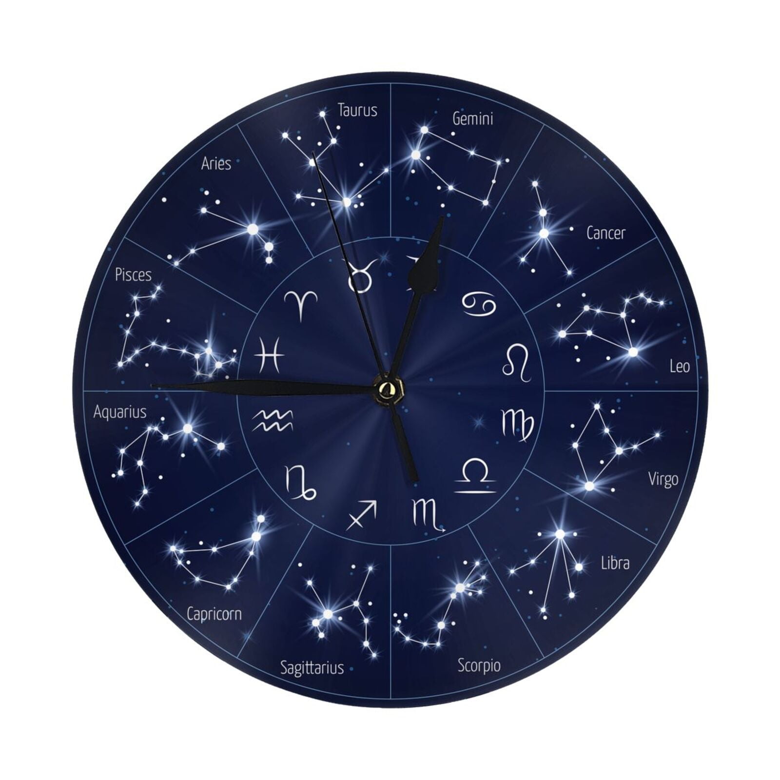 LNWH Silent Non Ticking Wall Clock, Zodiac Constellation Map Pattern ...
