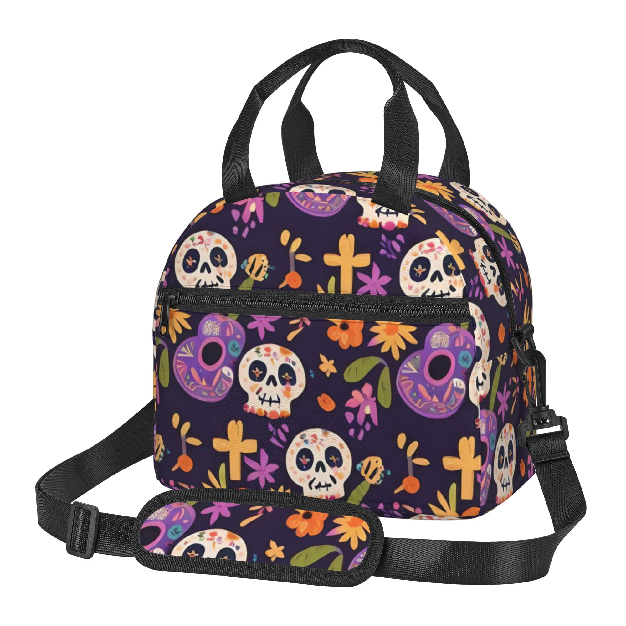 LNWH Skeleton Guitar Death Devil Pattern Lunch Bag, Reusable High ...