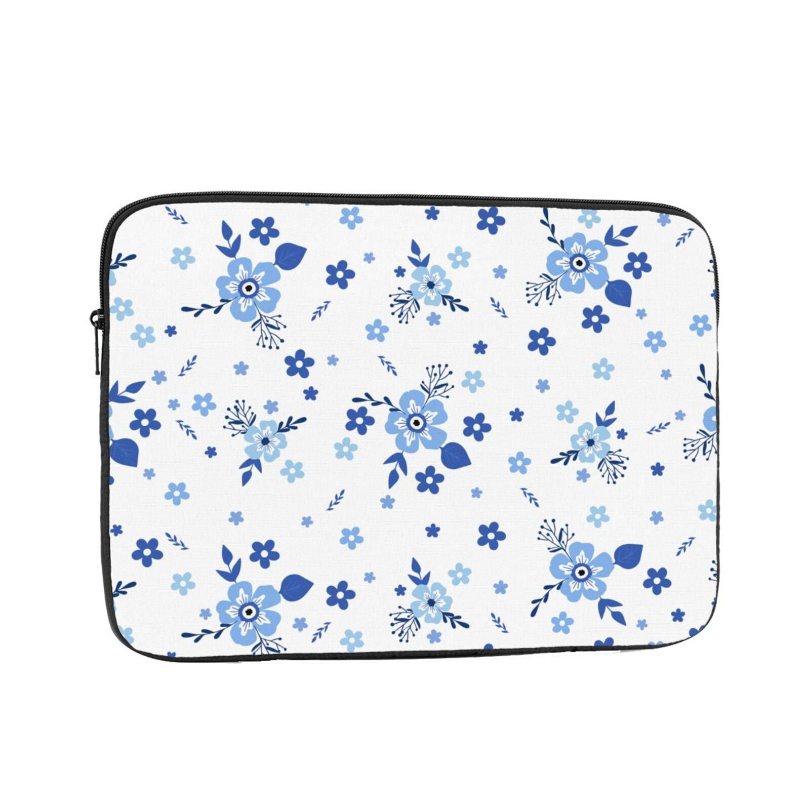 LNWH Small Blue Flower Pattern Laptop Sleeve, Notebook Computer Pocket ...