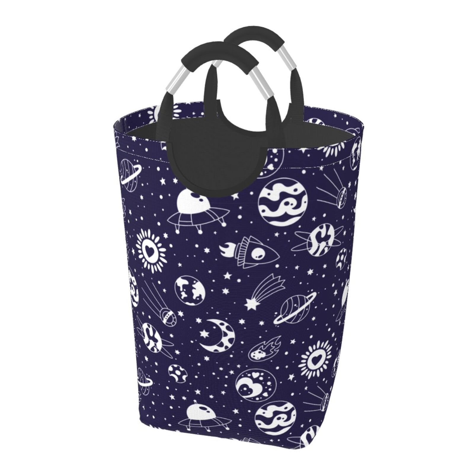 LNWH Space Cartoon Rocket Seamless Pattern Laundry Basket, 50L Large ...