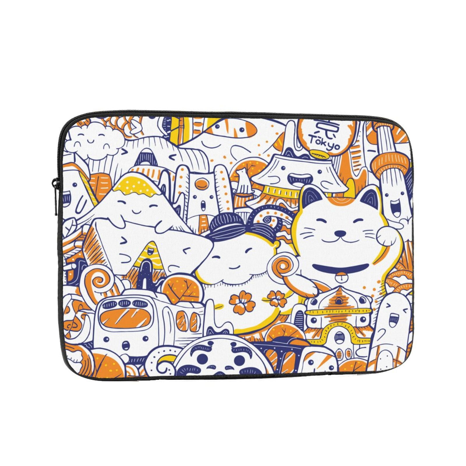 LNWH Tokyo City Doodle Pattern Laptop Sleeve, Notebook Computer Pocket ...