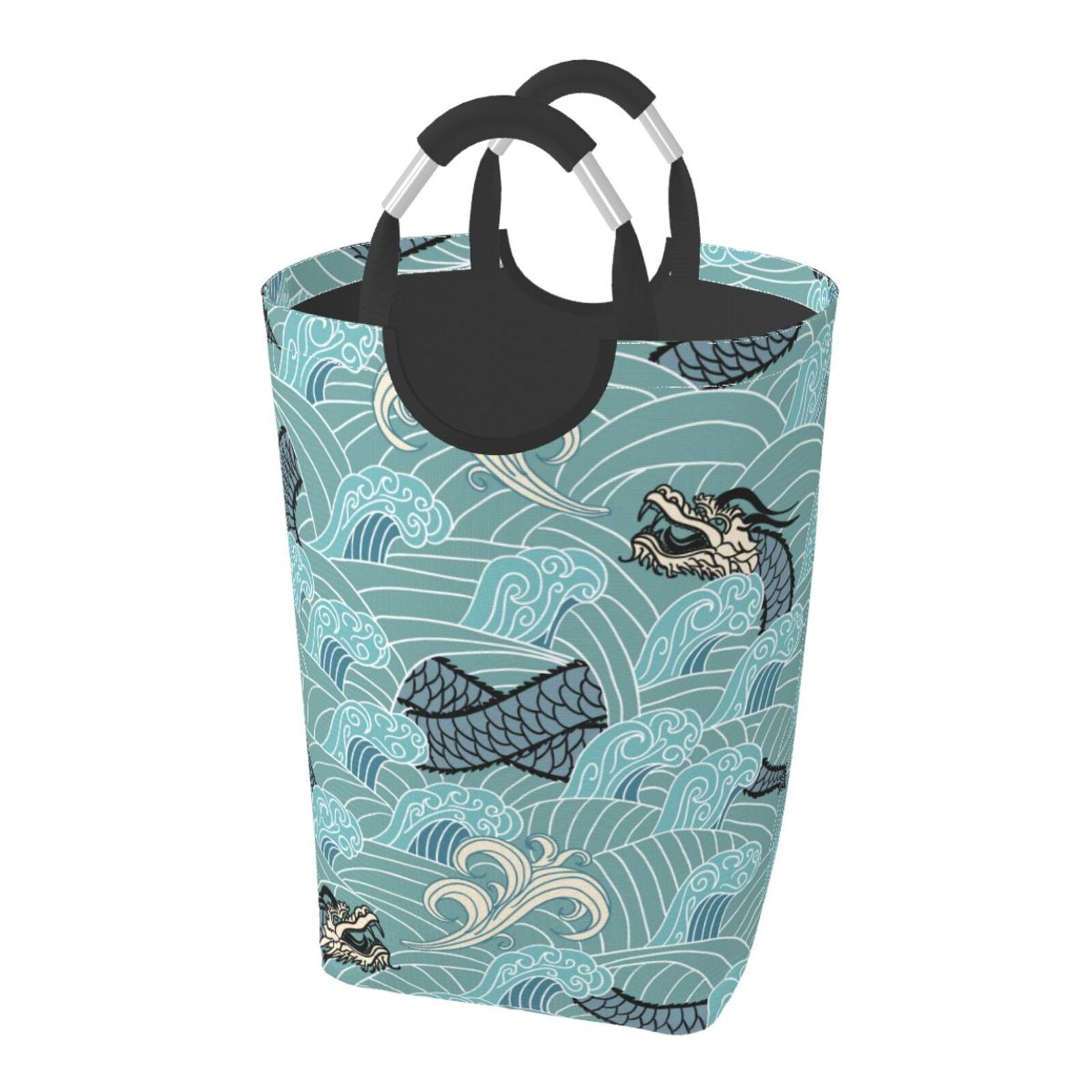 LNWH Vector Dragon Waves Pattern Laundry Basket, 50L Large Capacity ...
