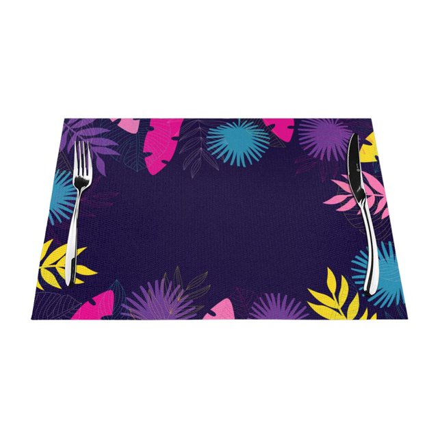 LNWH Vector Tropical Leaves Pattern Placemats, 4 PCS Heat Resistant ...