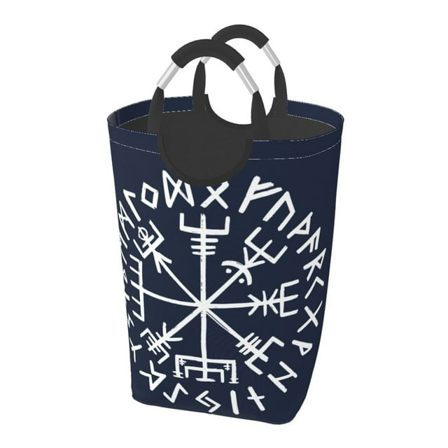 LNWH Vegvisir Symbol Ancient Nordic Compass Pattern Laundry Basket, 50L ...
