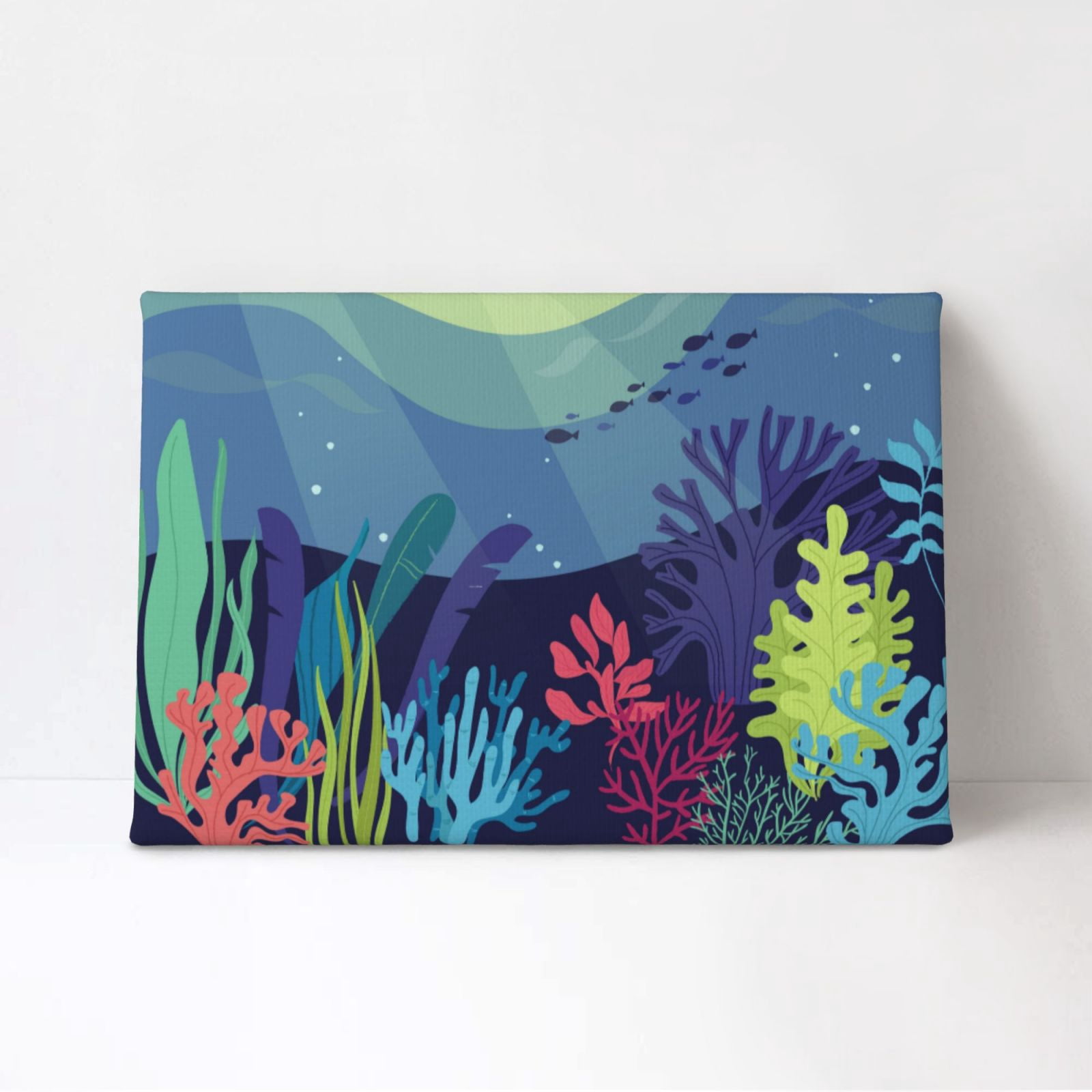 LNWH Wall Art Prints, Coral Watercress Graffiti Pattern Canvas Painting ...