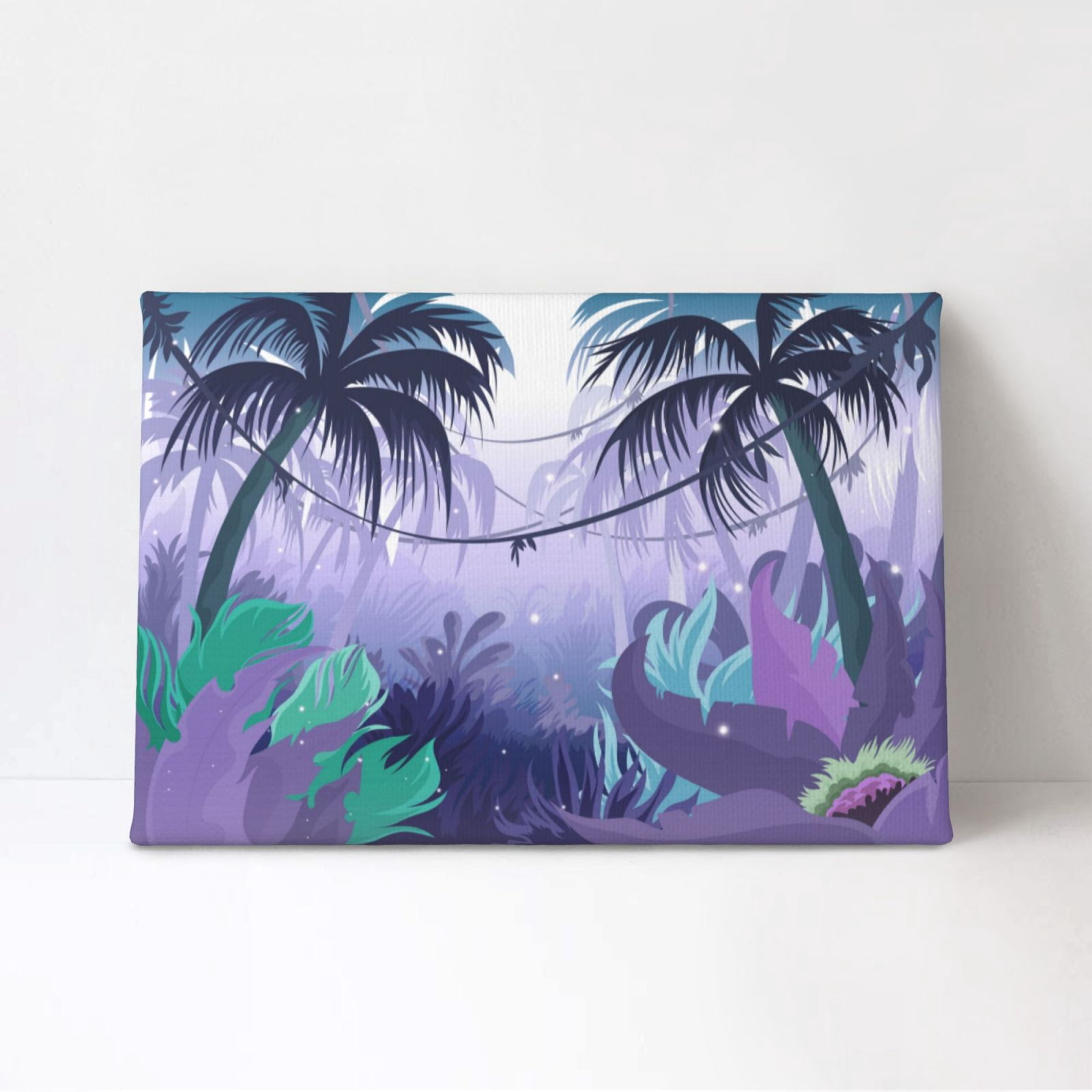 LNWH Wall Art Prints, Purple Forest Plant Graffiti Pattern Canvas ...