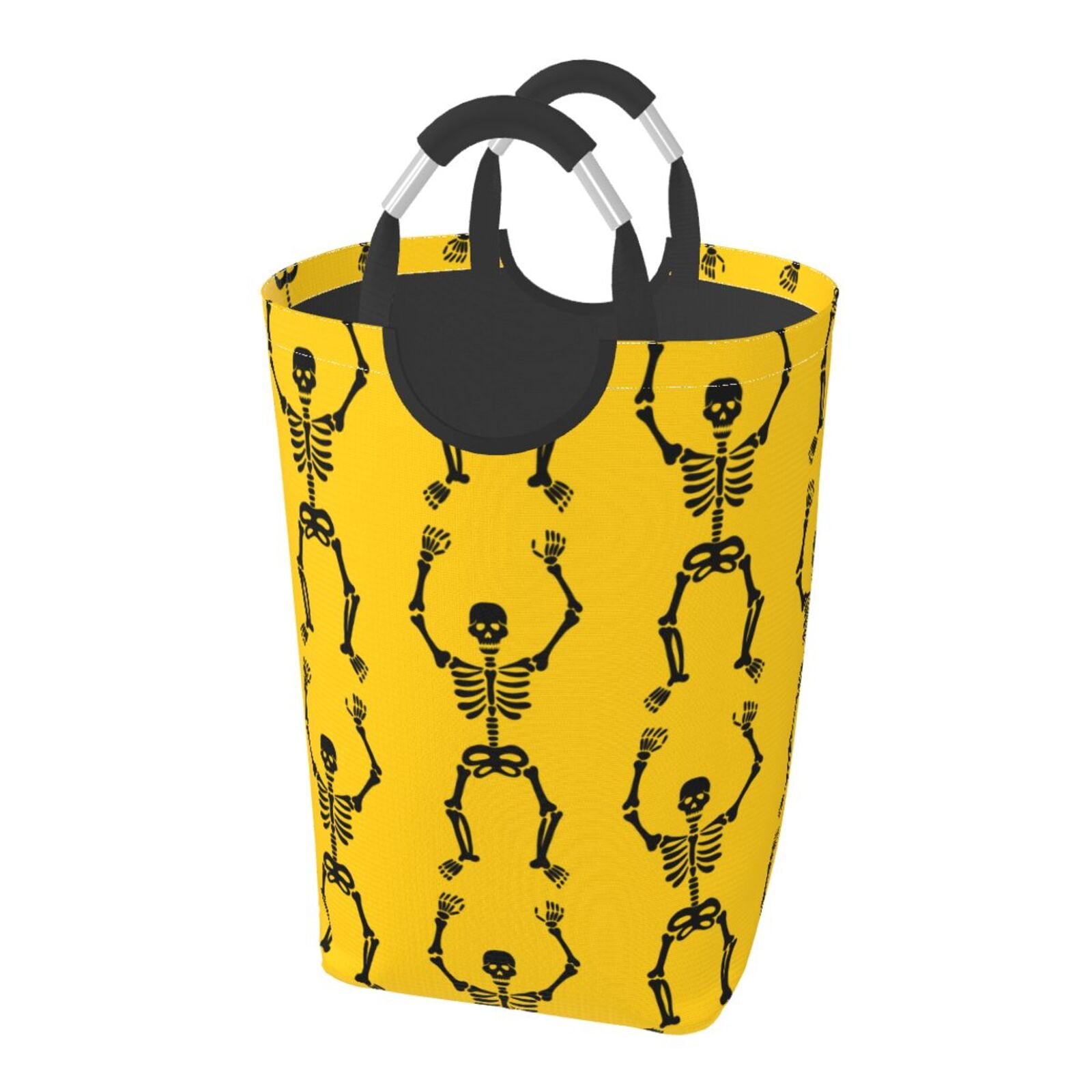 LNWH Yellow Skeletons Symbol Pattern Laundry Basket, 50L Large Capacity ...