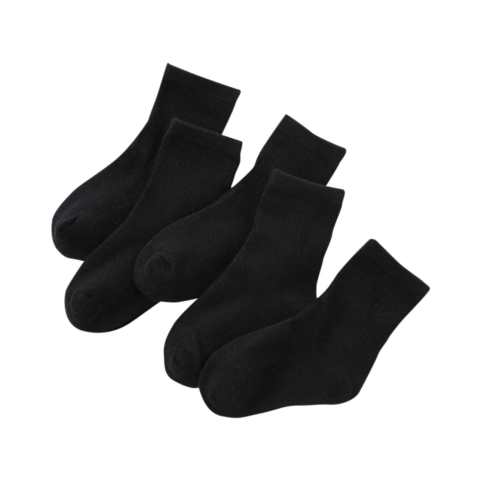 LNWUY Boys Girls Solid Color Crew Socks for School Uniform Ankle Socks ...
