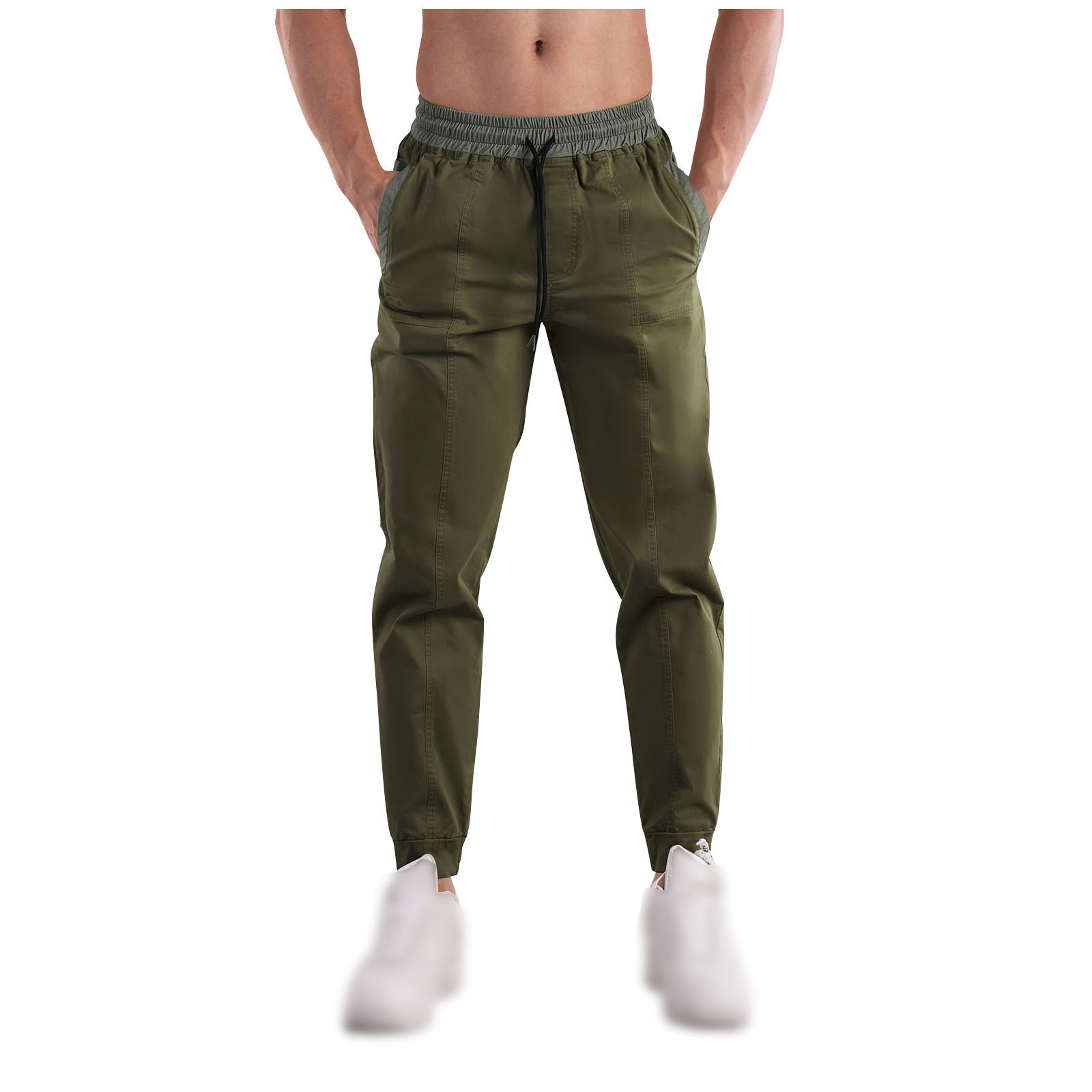LNWUY Elasticated Waist Joggers Mens Casual Tracksuit Bottoms Tapered ...