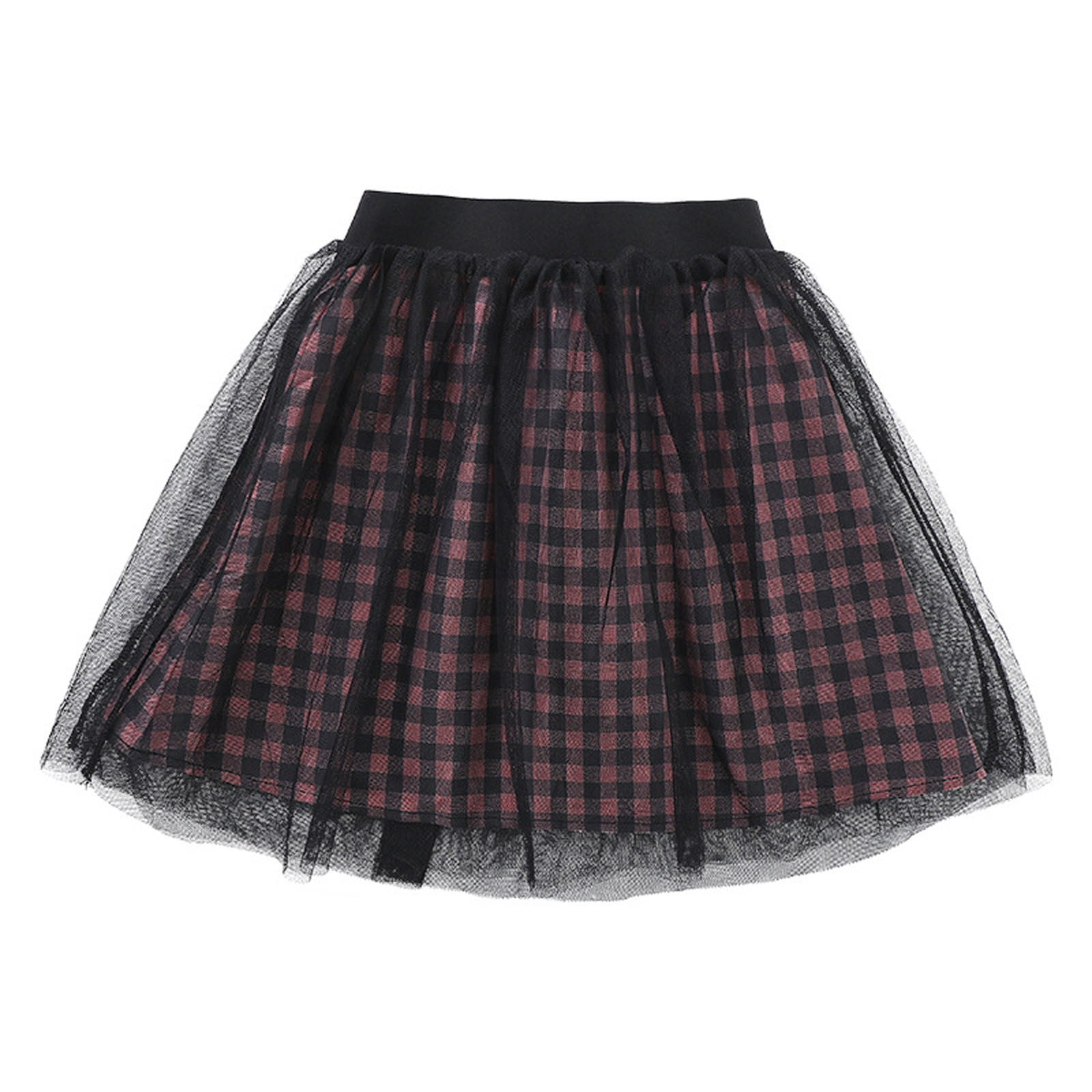 LNWUY Girls High Waist Tulle Skirts A-line Mesh Skirt Plaid Midi Tutu Skirts Dress for Toddler ...