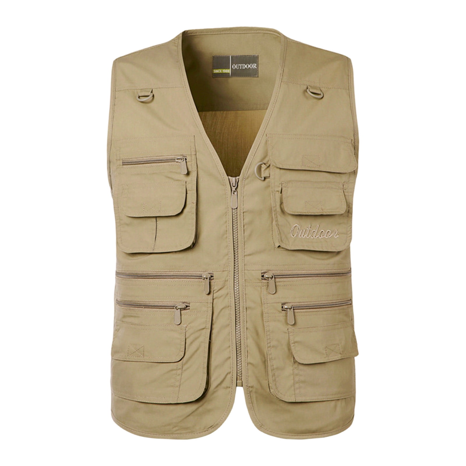 LNWUY (L-5XL) Big and Tall Men's Work Vest Multi Pockets Casual Vests ...