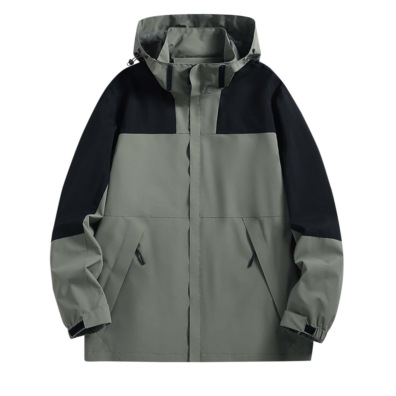 LNWUY (M-5XL) Big and Tall Men's Rain Jacket Outdoor Windbreaker Rain ...
