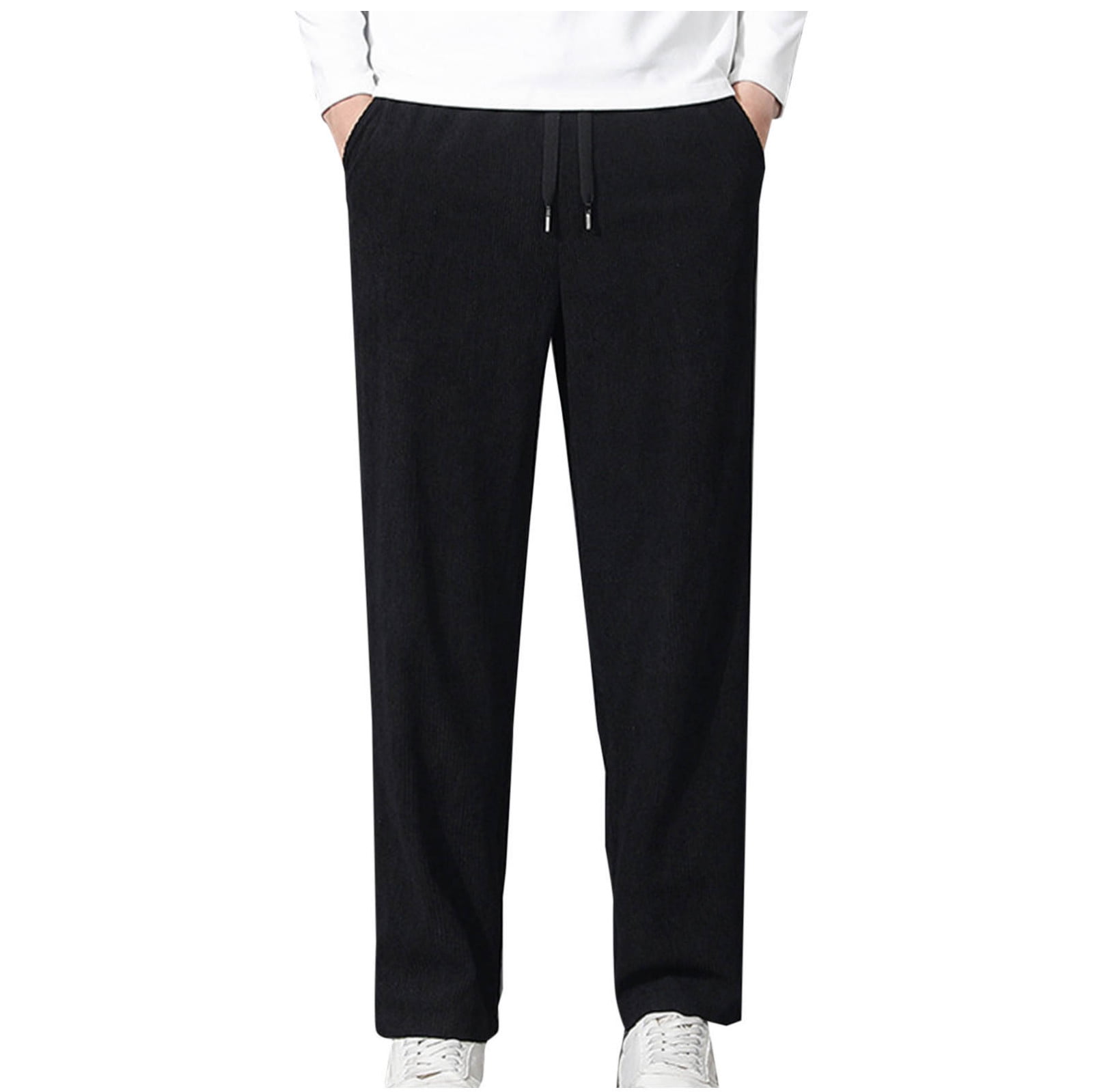 LNWUY (M-5XL) Men Big and Tall Pants Cotton Soft Comfy Sweatpants Wide ...