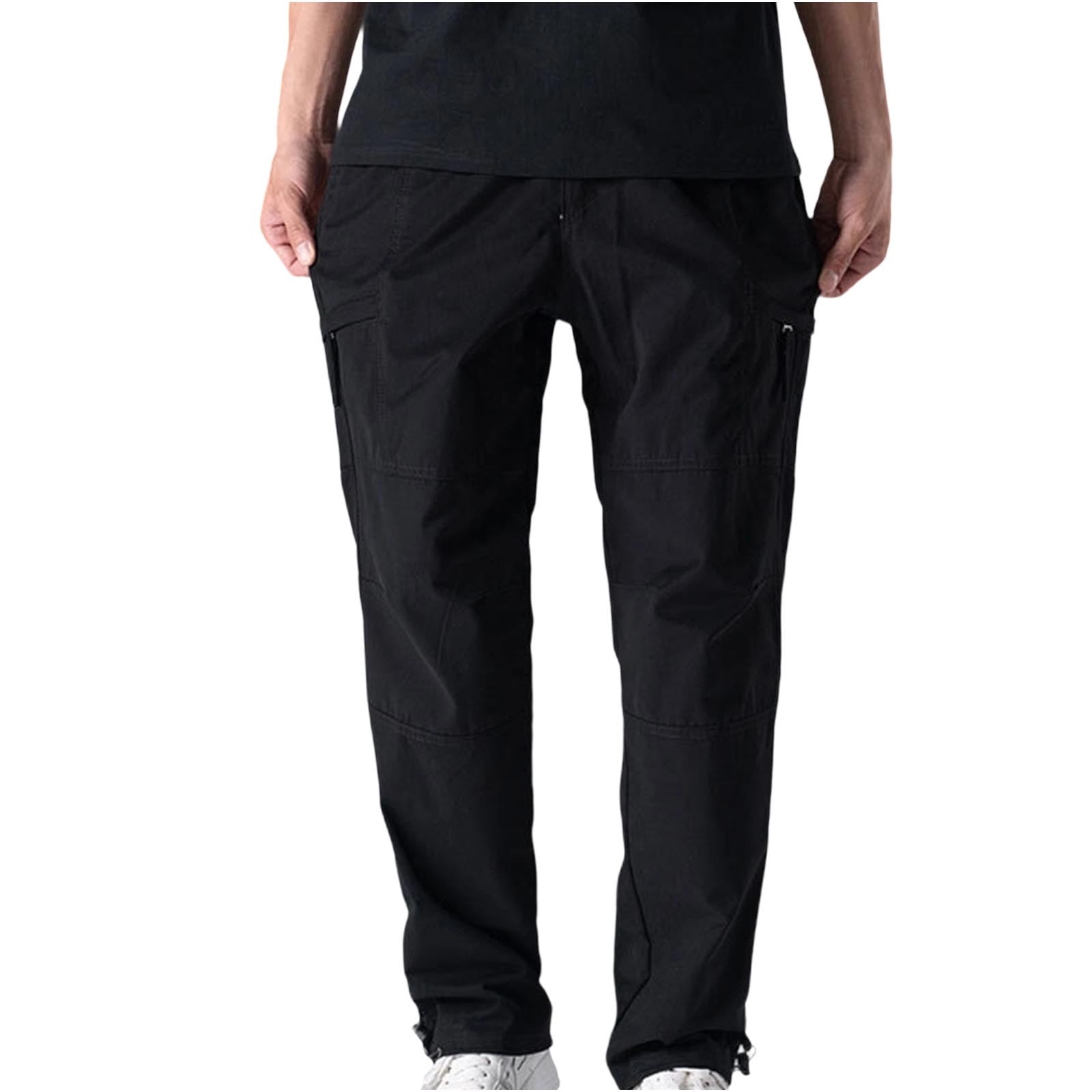 LNWUY (M-5XL) Men's Big and Tall Full Elastic Waist Casual Cargo Pants ...