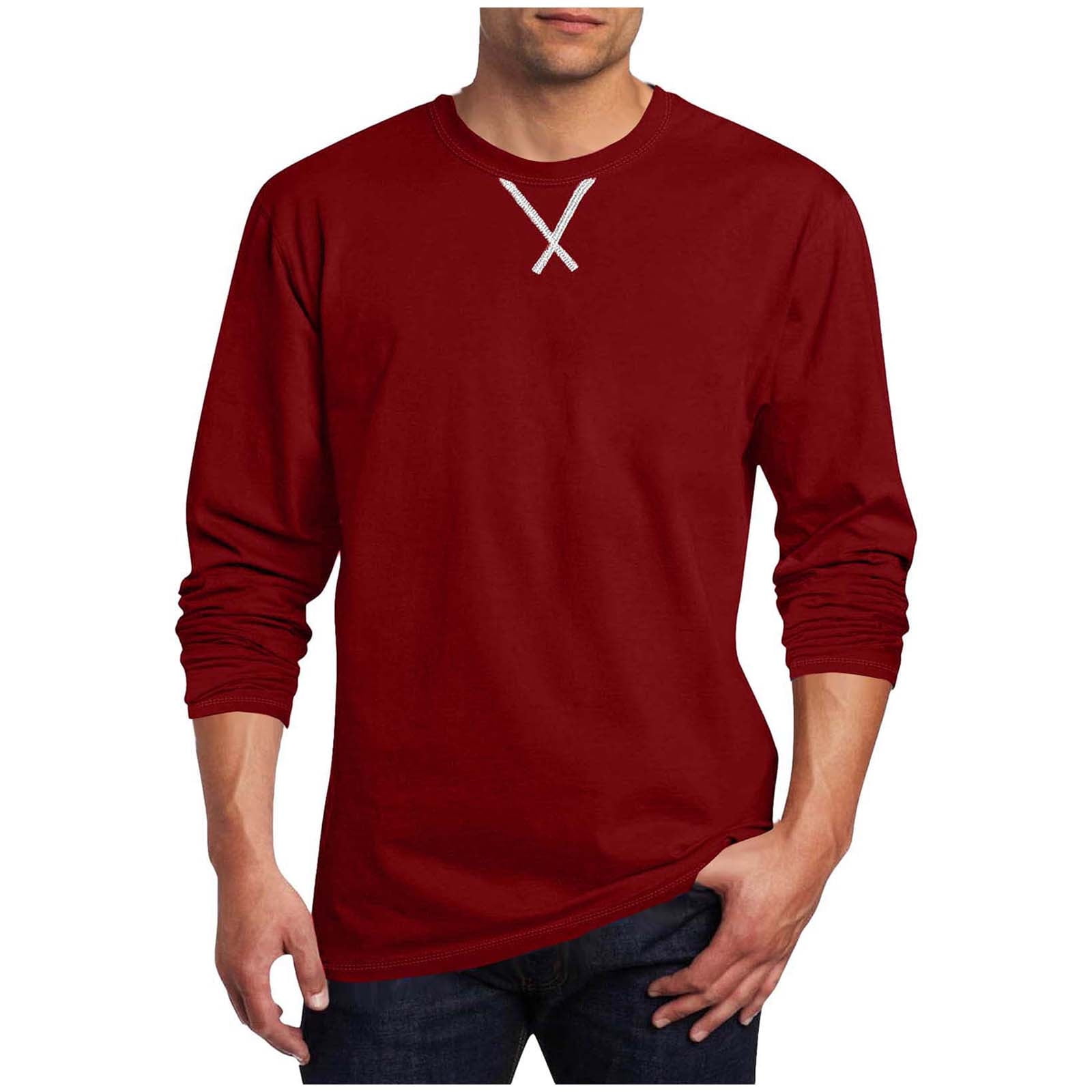 LNWUY (M-5XL)Men's Big and Tall Shirts Spring Fall Hipster Round Neck ...