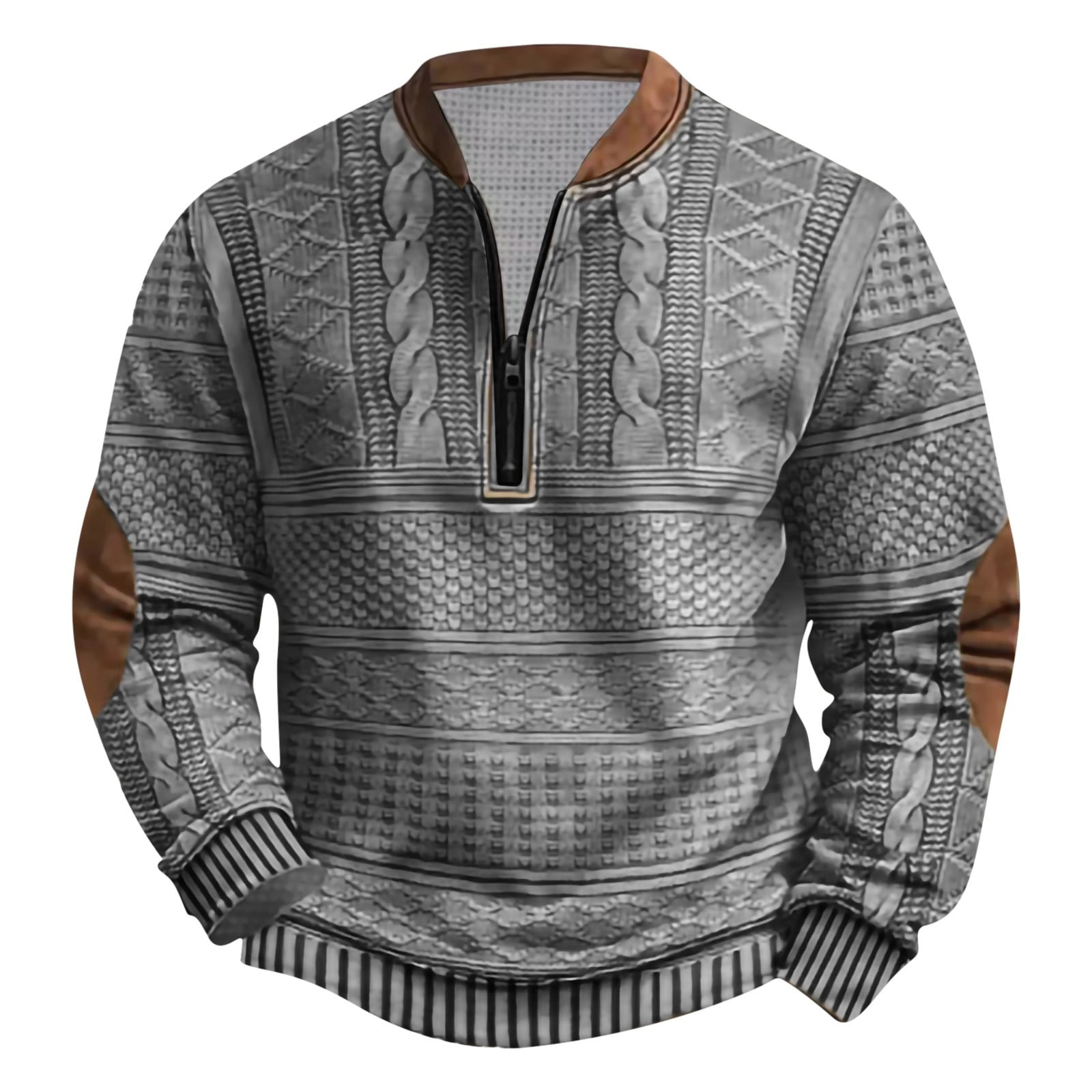 LNWUY (M-5XL)Men's Outdoor Casual Stand Button Long Sleeve Sweater ...