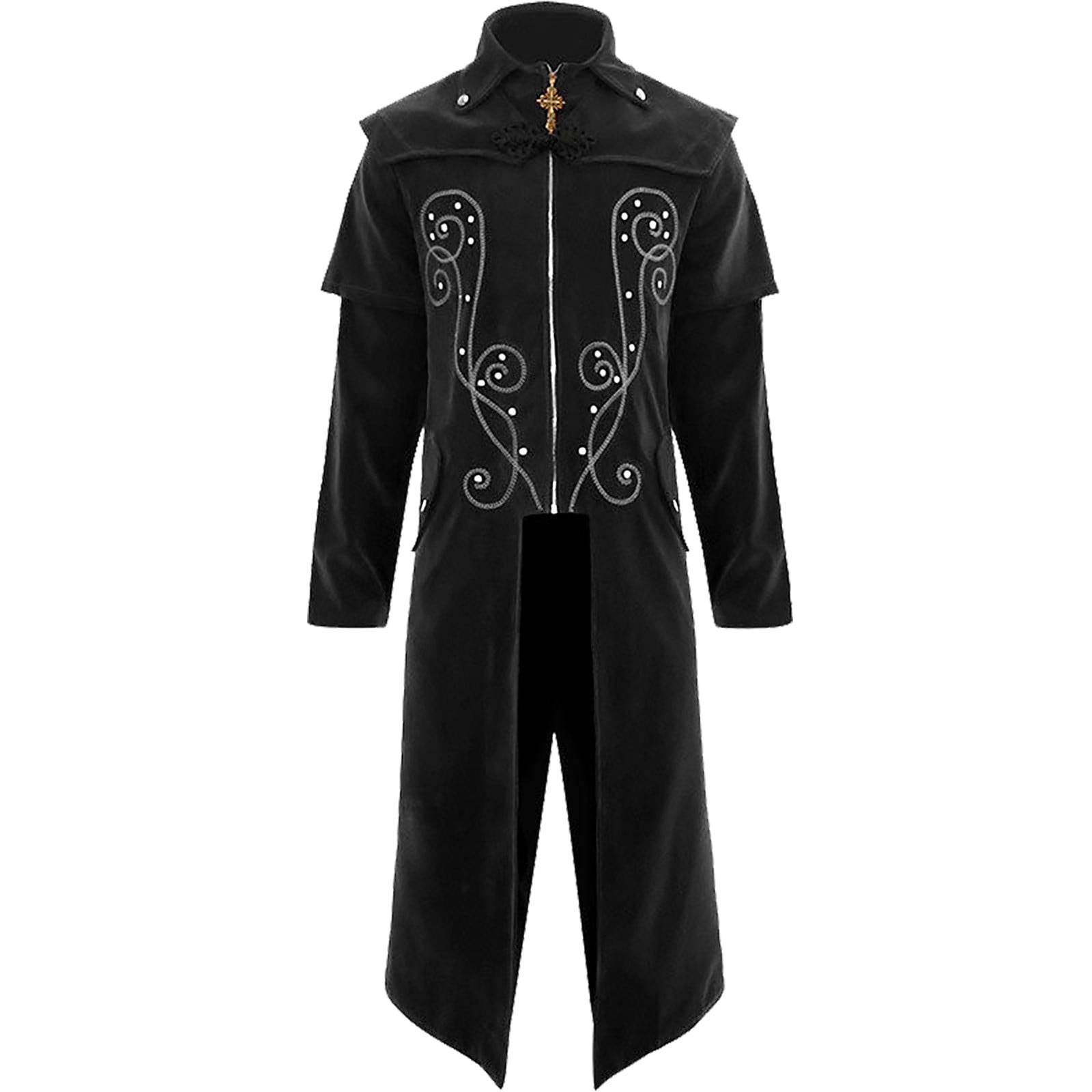 LNWUY Medieval Clothing Men's Vintage Steampunk Tuxedo Jacket, Gothic ...