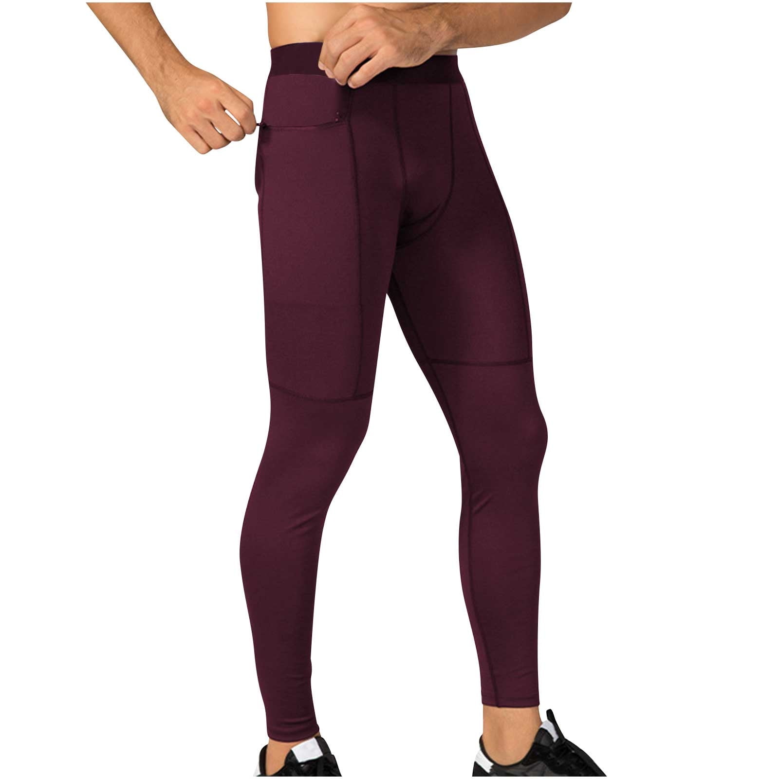 LNWUY Men's Compression Pants Leggings Tights with Pockets High ...