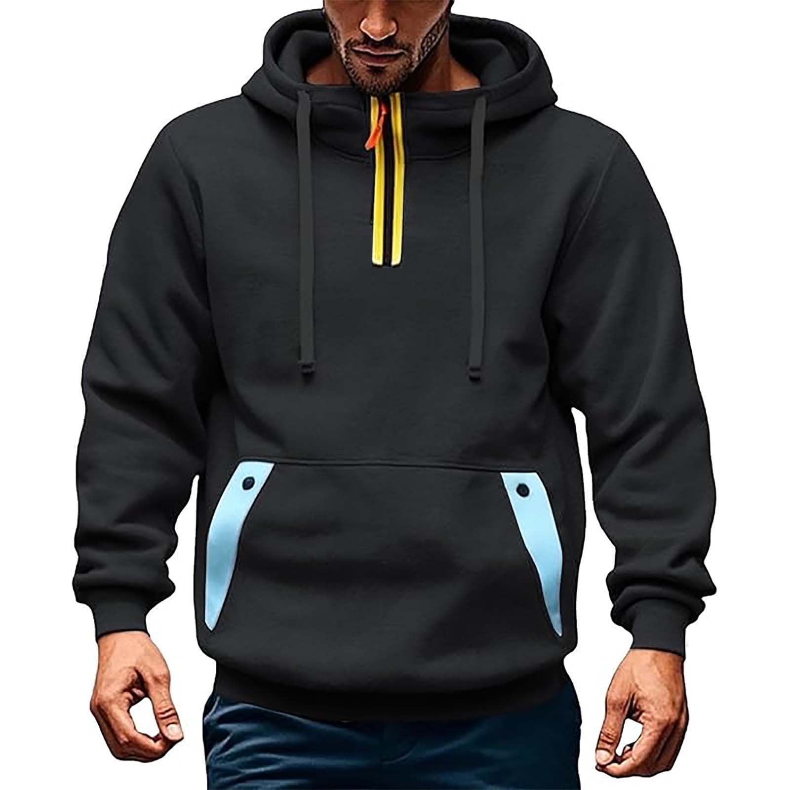 LNWUY Men's Fleece Workout Athletic Pullover Hoodie Long Sleeve Fall ...