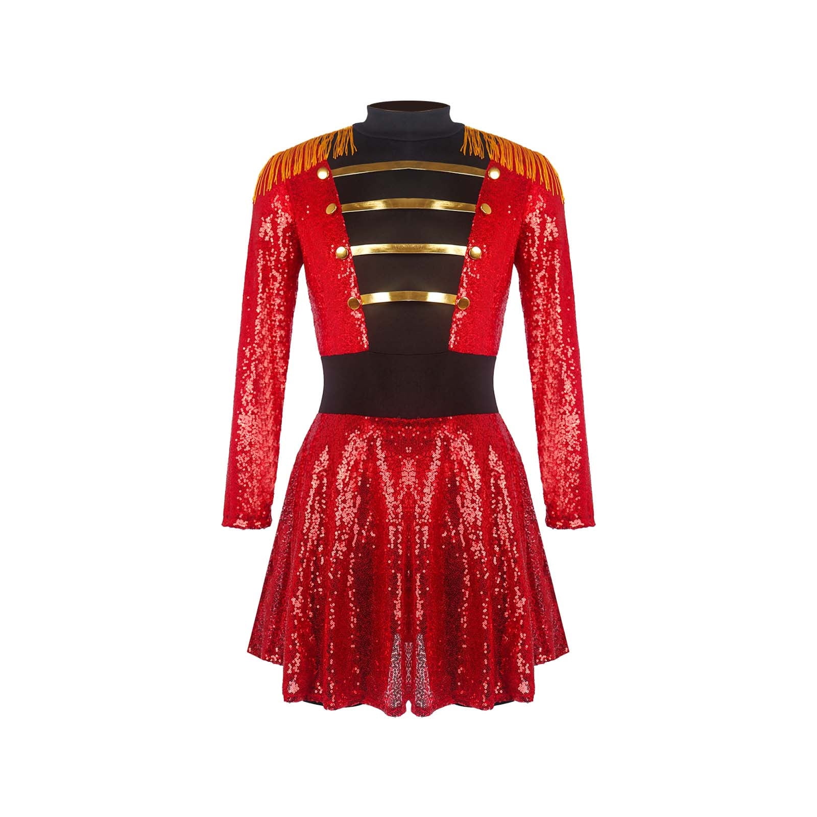 LNWUY Men's Medieval Shiny Sequins Dress Ringmaster Jumpsuit Circus Performance Outfit Halloween ...