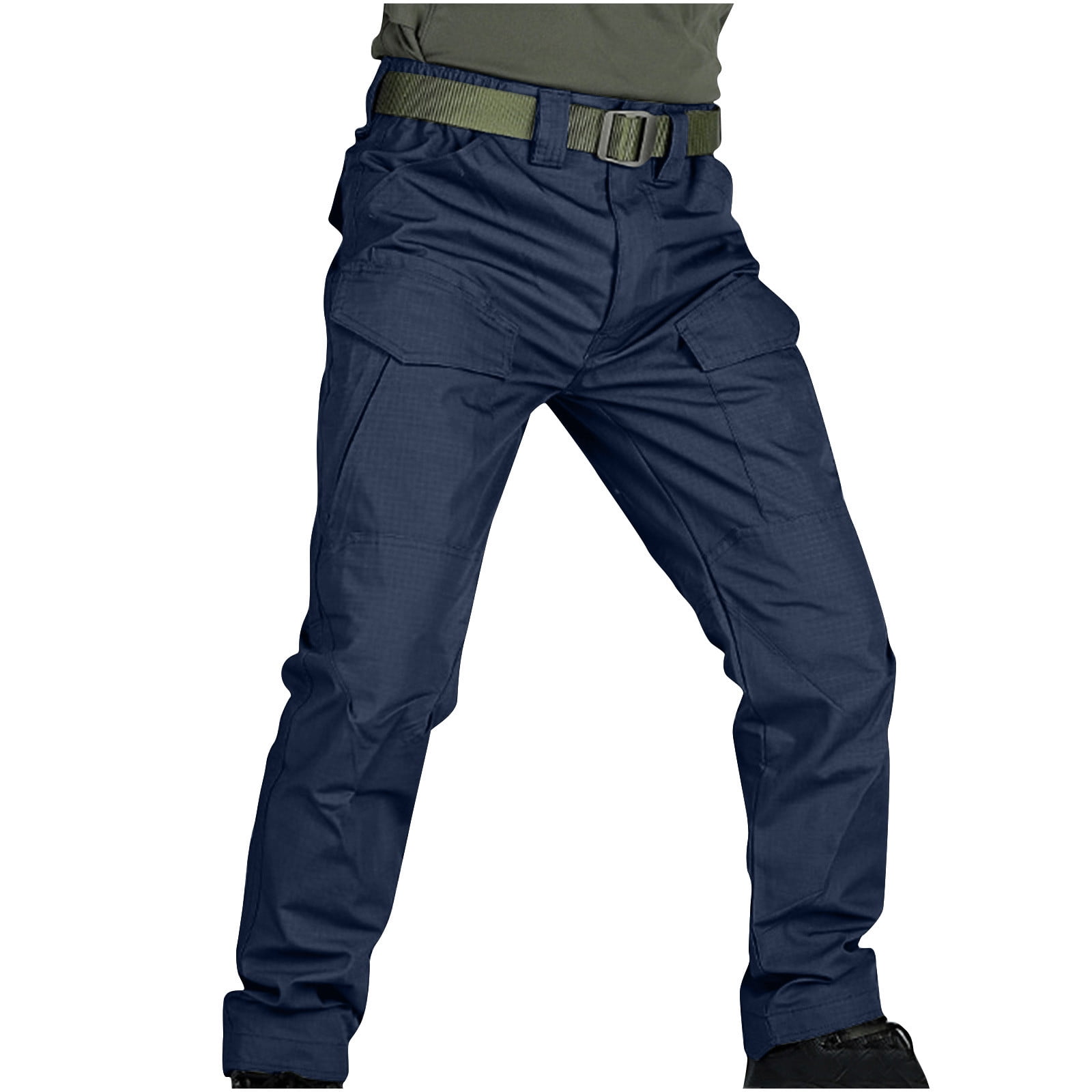LNWUY Men's Multiple Pockets Cargo Pants Water-Proof Stretch Tactical ...