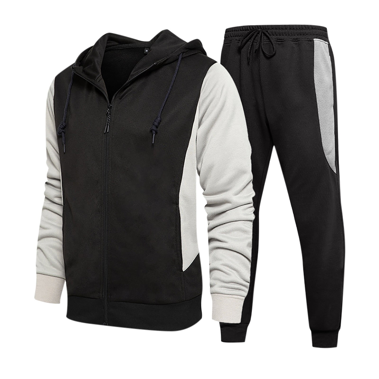 LNWUY Men's Outdoor Sports Sets Casual Splice Tracksuit Long Sleeve ...
