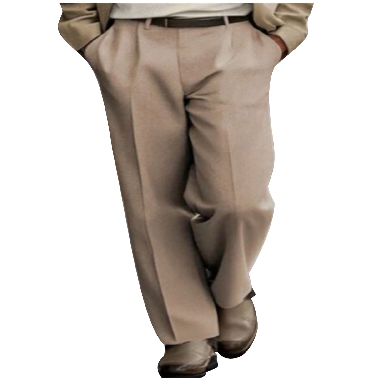 LNWUY Mens Fashion Solid Loose Fit Suit Dress Pants Casual Business ...