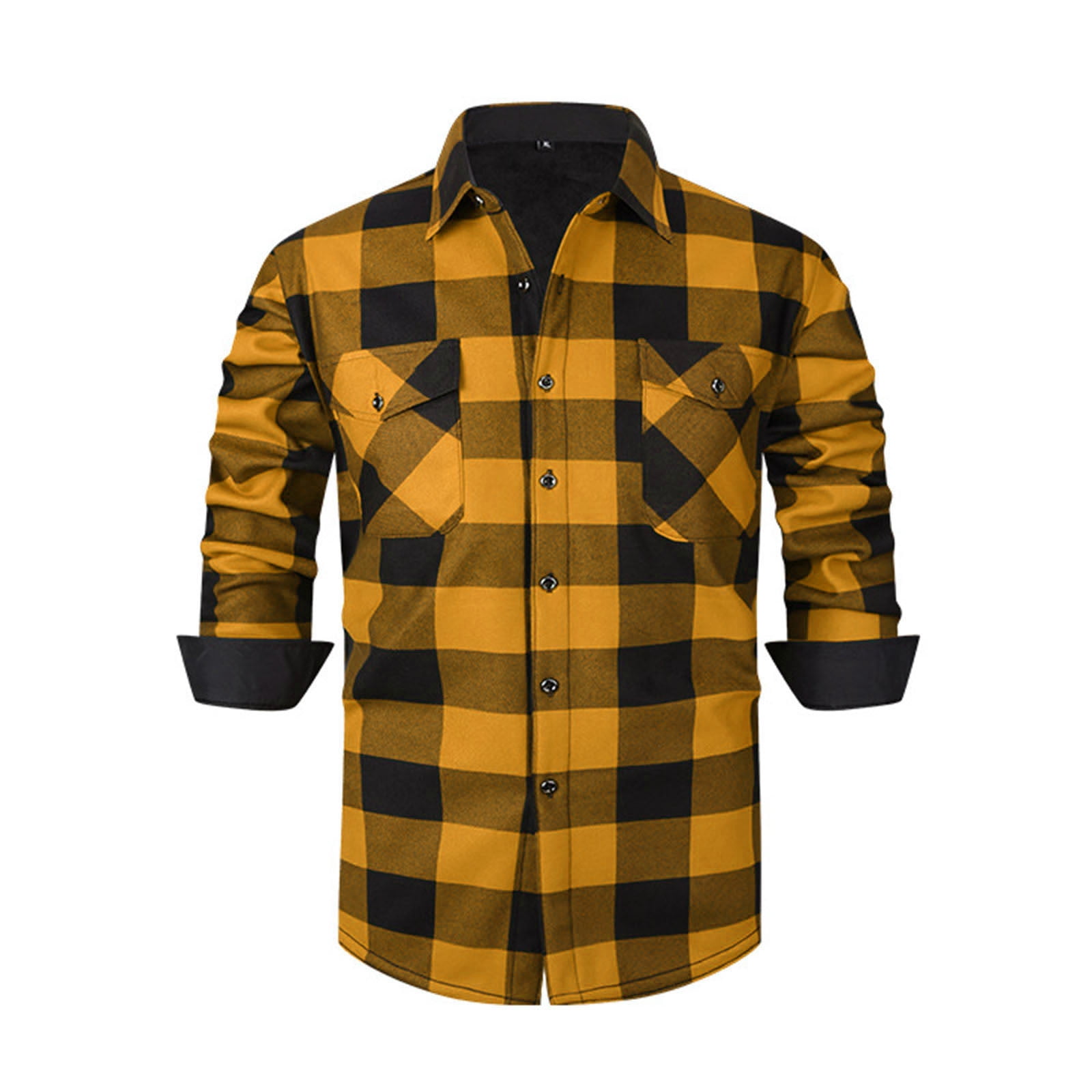 LNWUY Mens Flannel Shirts Long Sleeve Casual Plaid Button Down Shirt ...