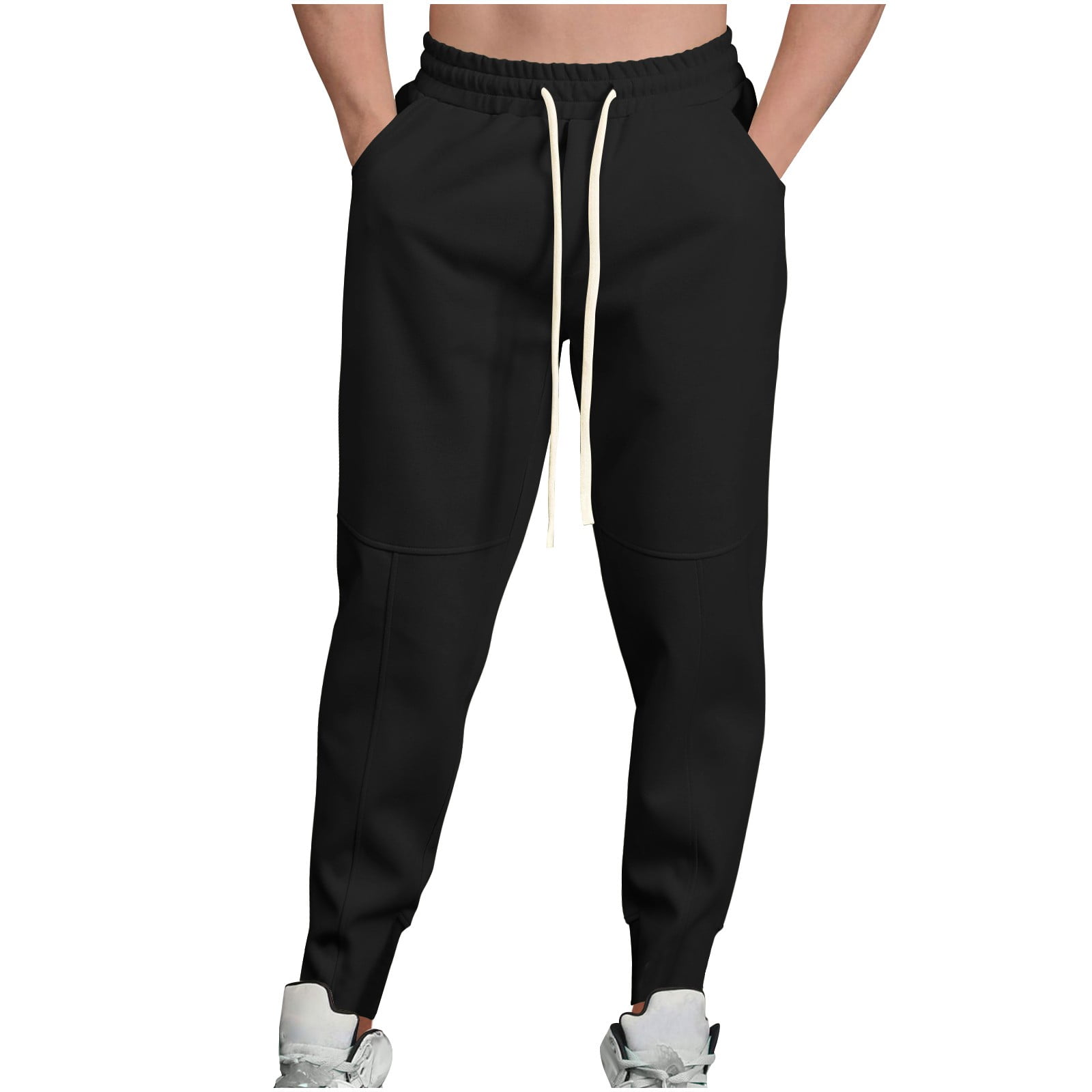 LNWUY Mens High Waisted Sweatpants Drawstring Jogger Sweat Pants Cinch ...