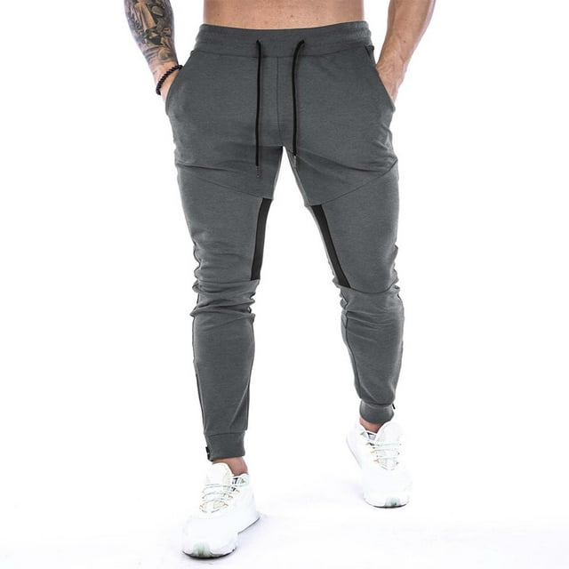 LNWUY Mens Loose Comfy Sweatpants with Zipper Pockets Gym Running Pants ...