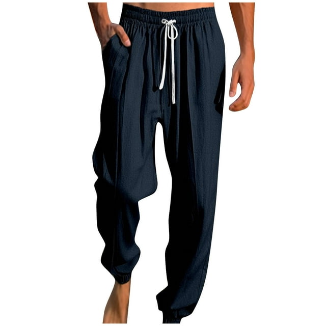LNWUY Mens Sweatpants Open Bottom Baggy Casual Drawstring Straight Leg ...