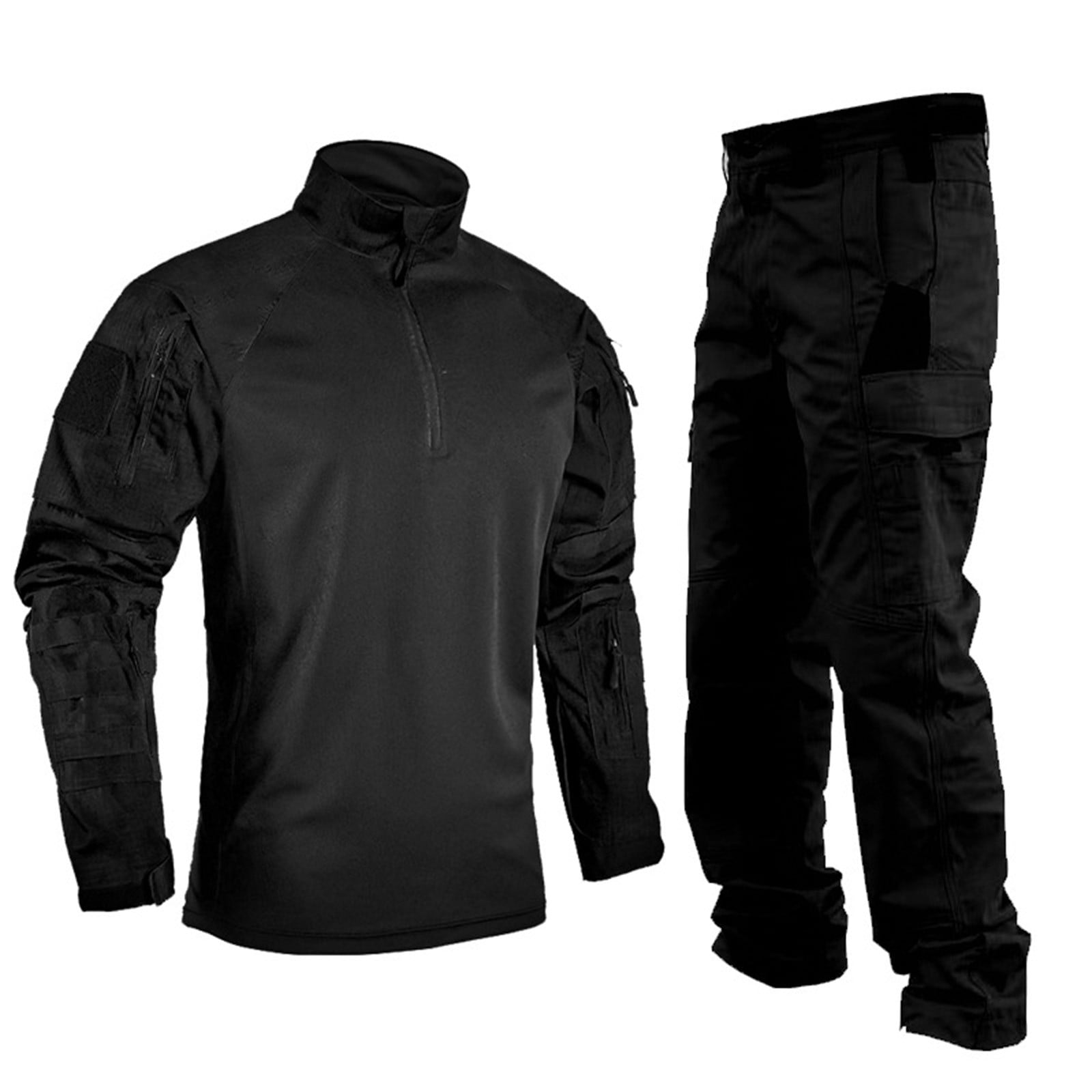 LNWUY Mens Tactical Workwear Suits Long Sleeve Rip-Stop Uniforms Combat ...
