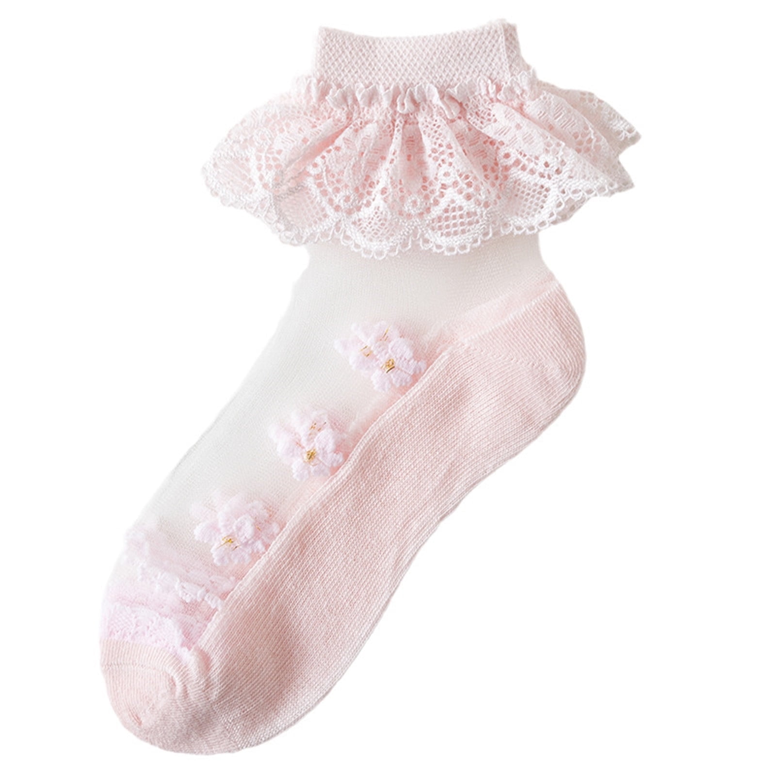 LNWUY Ruffle Pageant Frilly Socks for Toddler Girls Baby White Lace ...