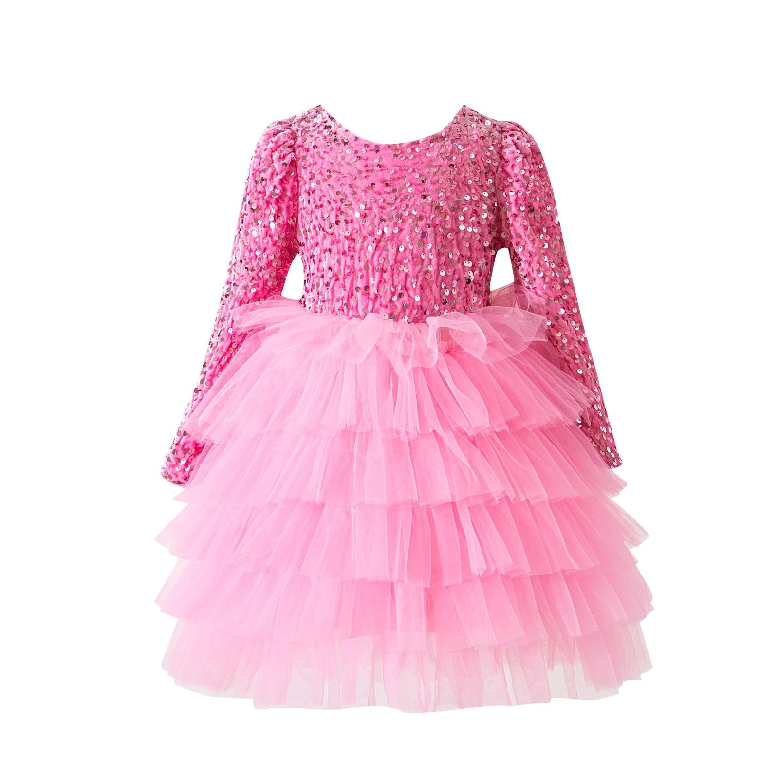 LNWUY Toddler Fashion Sequined Dress Little Girls Tutu Fall Winter Puff ...