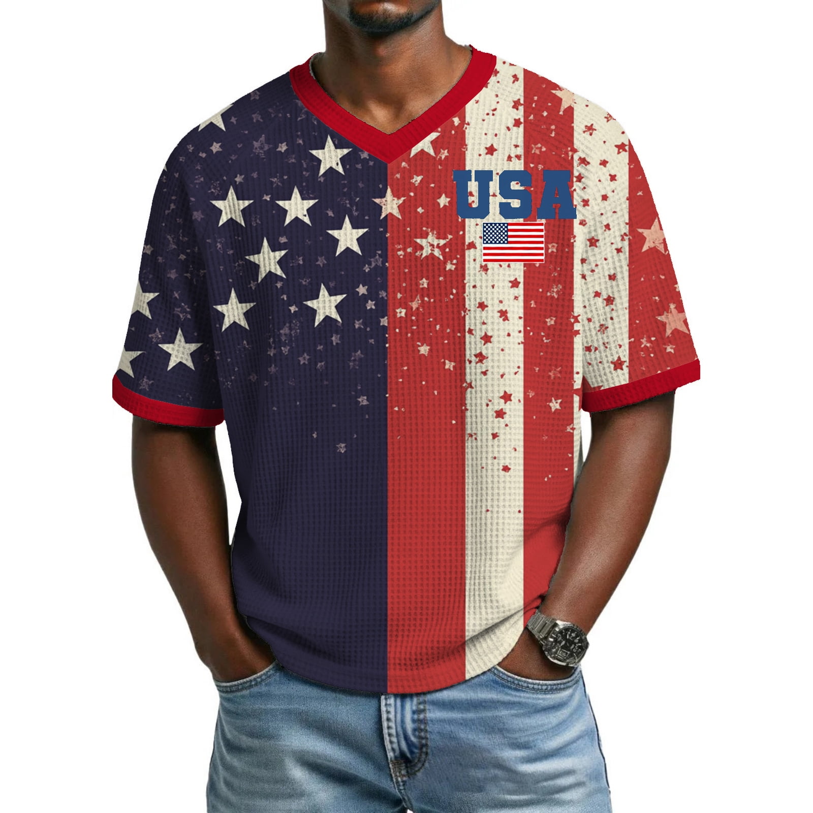 LNZGNM American Flag Shirts Men 250th Anniversary Short Sleeve T-Shirts ...
