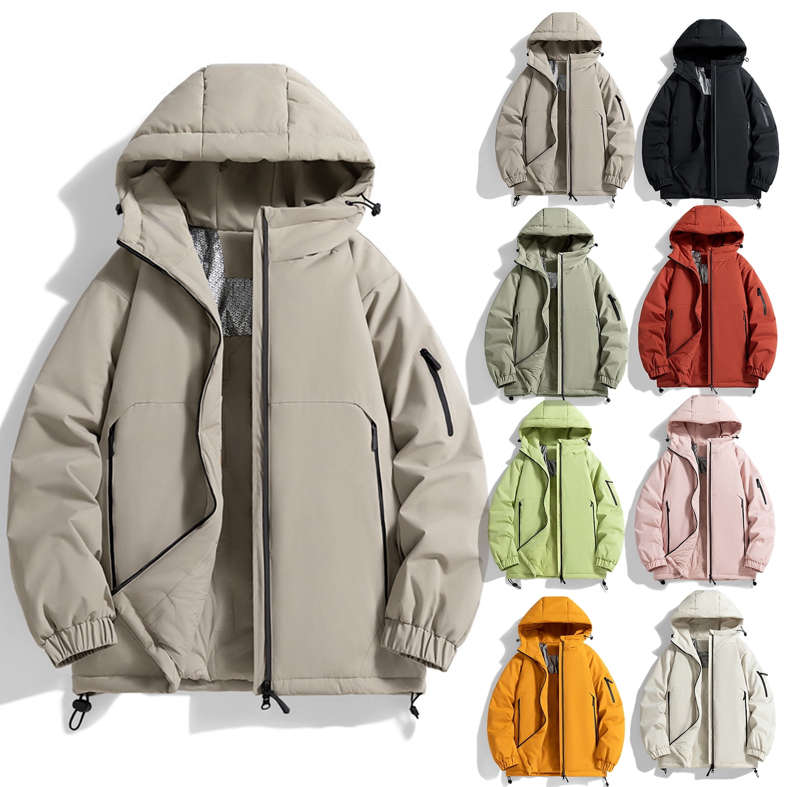 LNZGNM Mens Puffer Jacket with Hood Warm Thick Mens Winter Jackets with ...