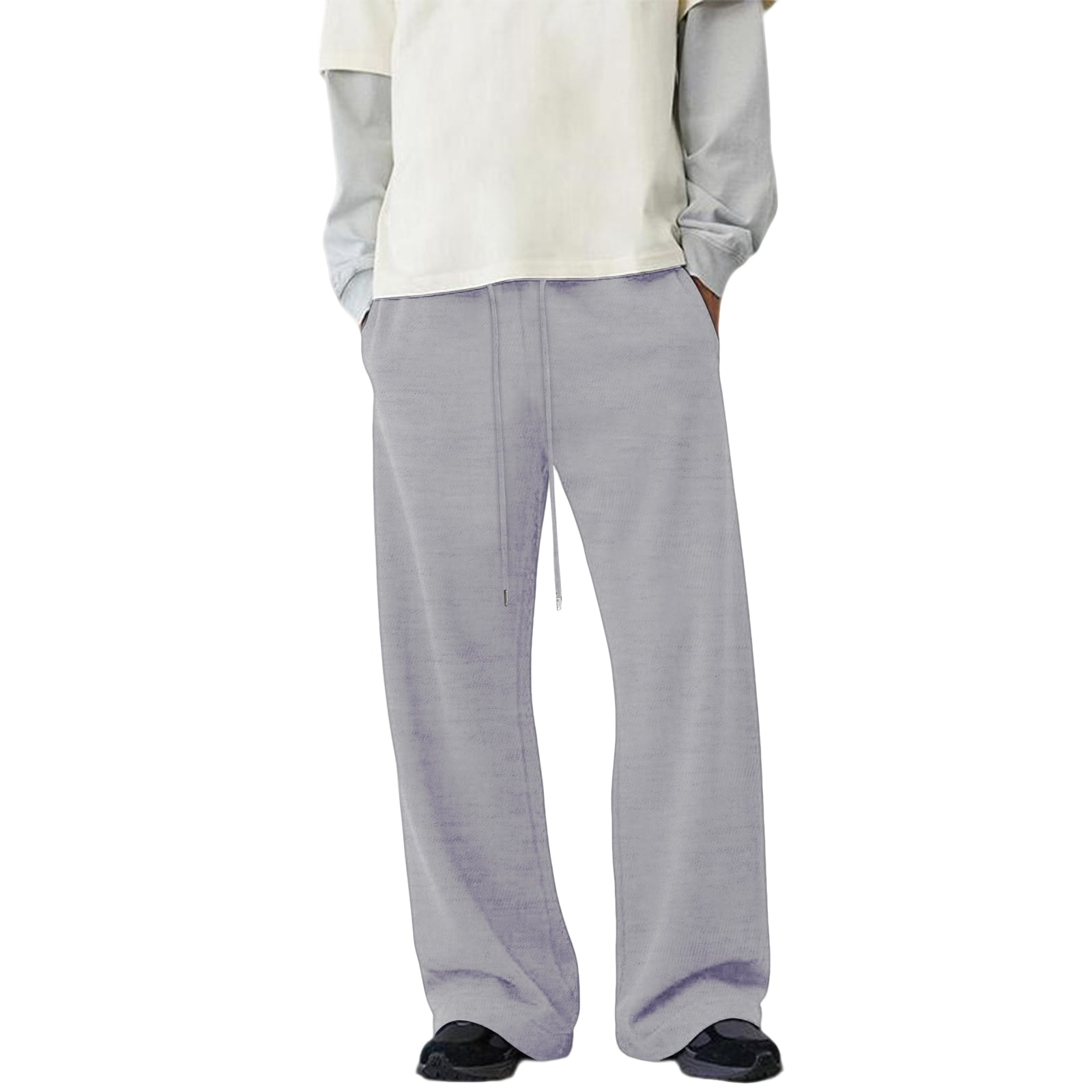 LNZGNM Mens Sweatpants Jogger Hiking Yoga Wide Leg Baggy Sweatpants Man ...