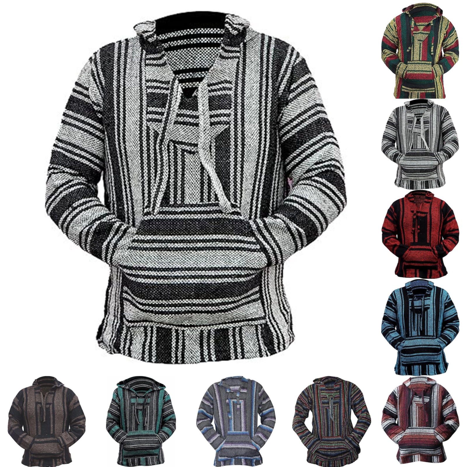 LNZGNM Mexican Baja Hoodie for Men 2025 New Long Sleeve Classic Mexican ...