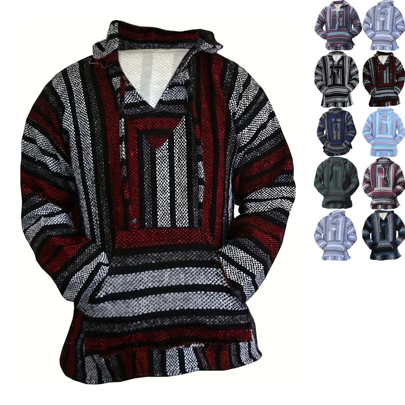 LNZGNM Mexican Baja Hoodie for Men 2025 New Long Sleeve Classic Mexican ...