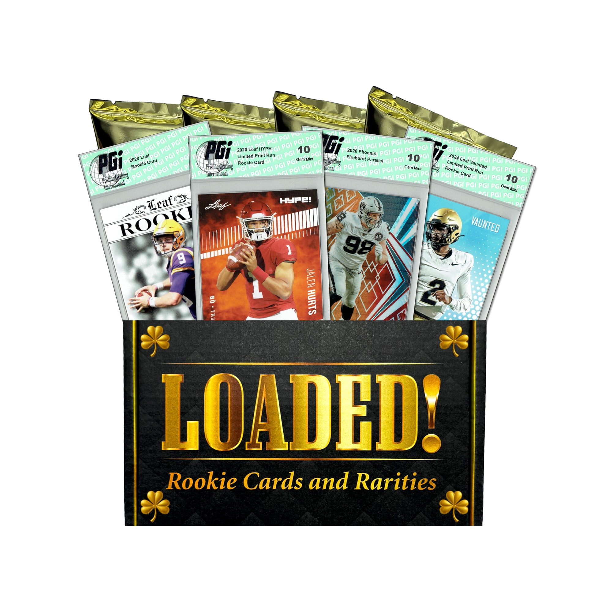 LOADED! Lucky Football Collector's Box: 4 PGI 10 Rookie & Star Cards ...