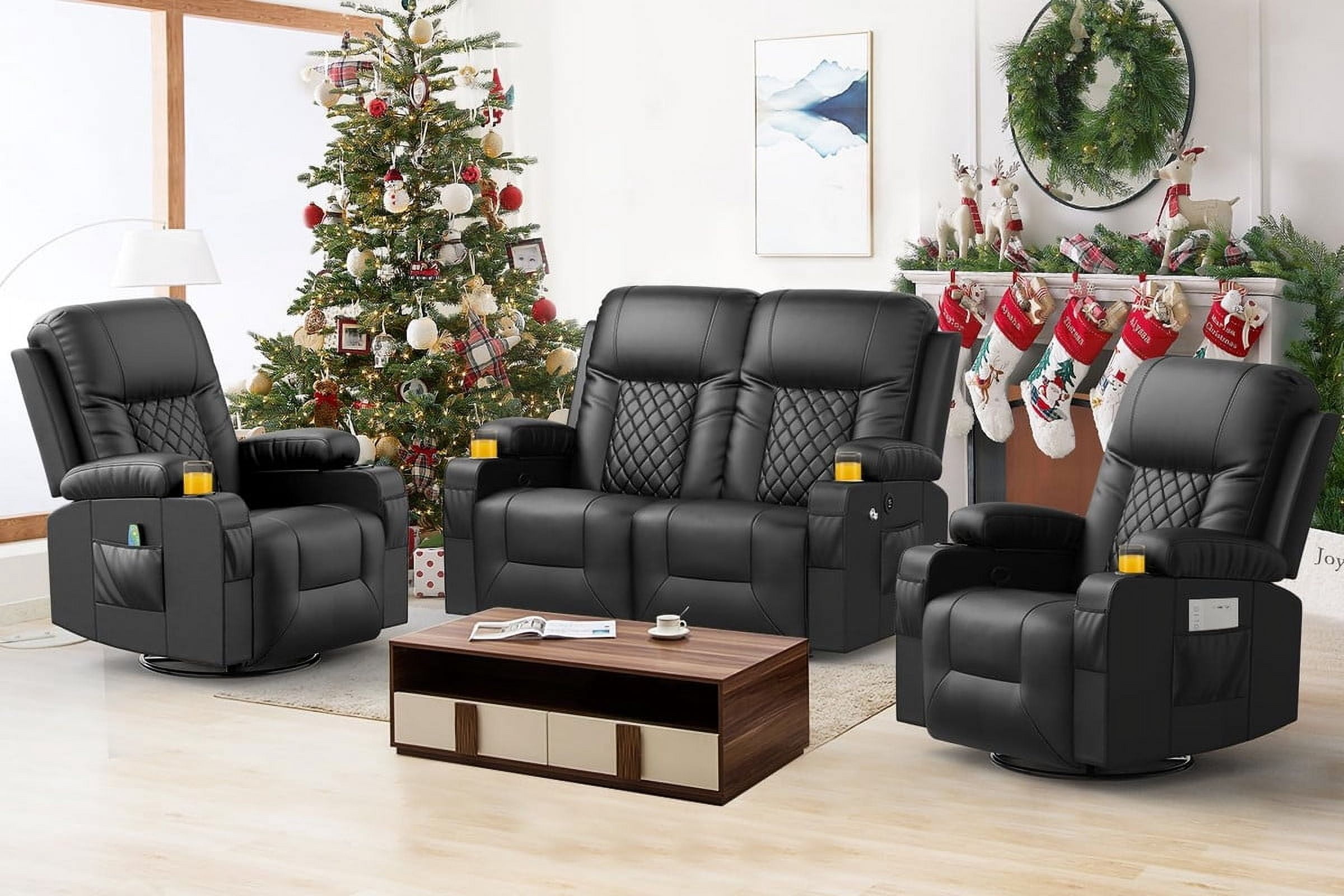 LOBERFVE Loveseat Recliner Sofa Set with 2+1+1 Pieces in Living Room ...