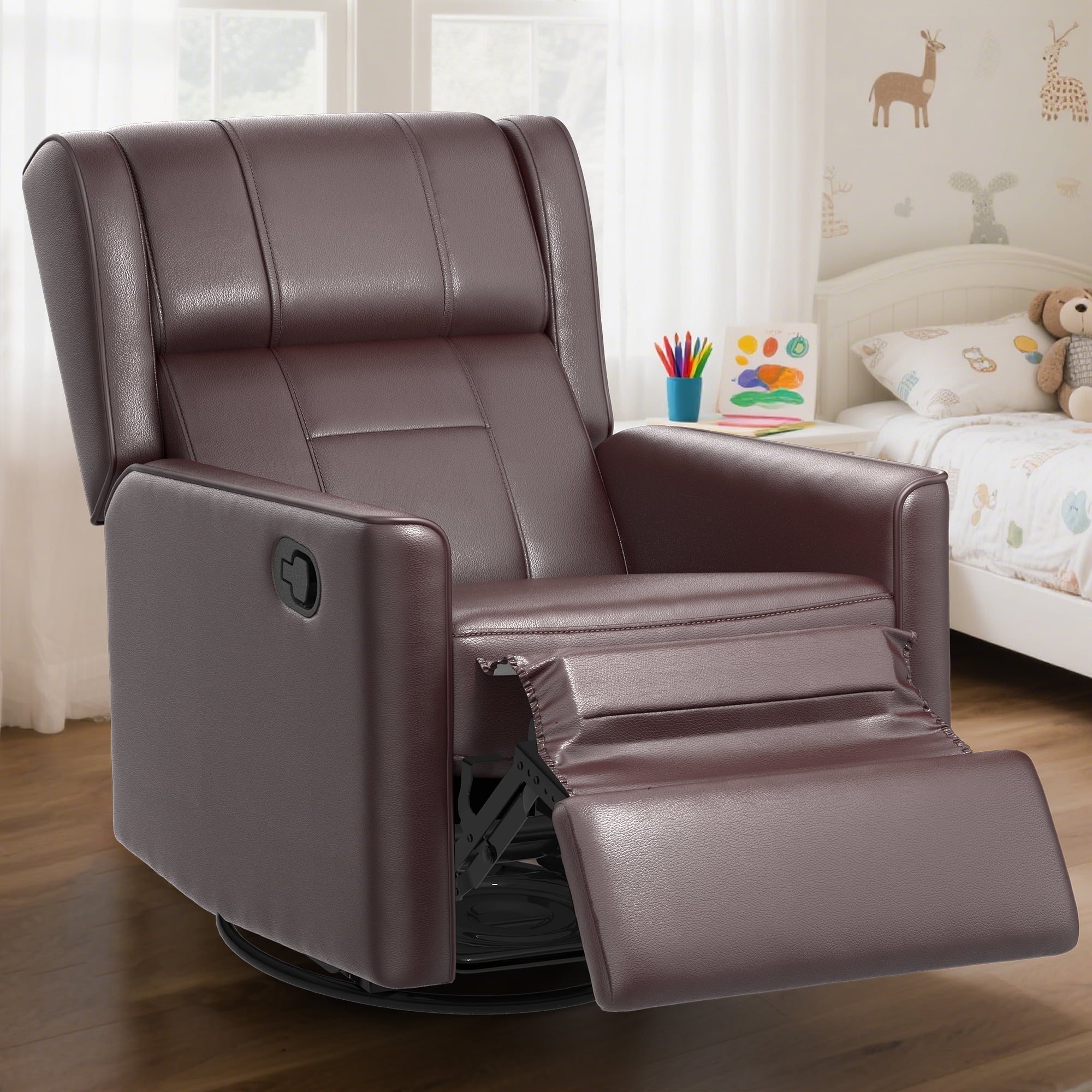 LOBERFVE Recliner Chair, 360 Swivel Rocker Chair for Adults, Rocking ...