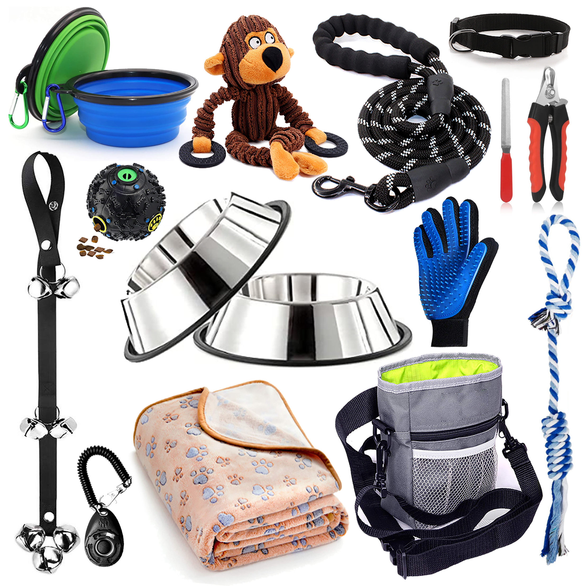 Lobeve 15-Piece Puppy Starter Kit Dog Toys with Training Supplies for ...