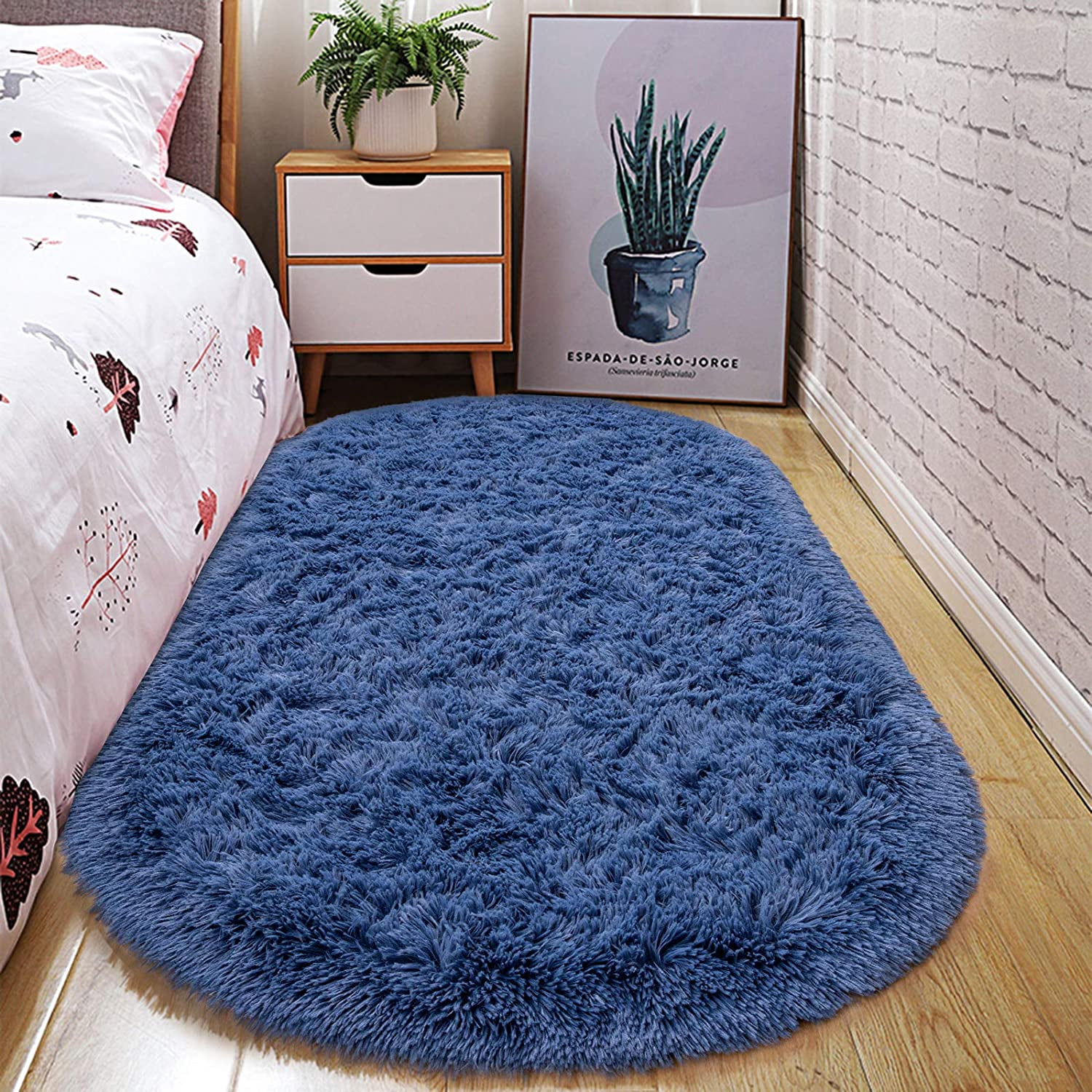 LOCHAS Luxury Super Soft Velvet Fluffy Fuzzy Area Rug for Living Room ...