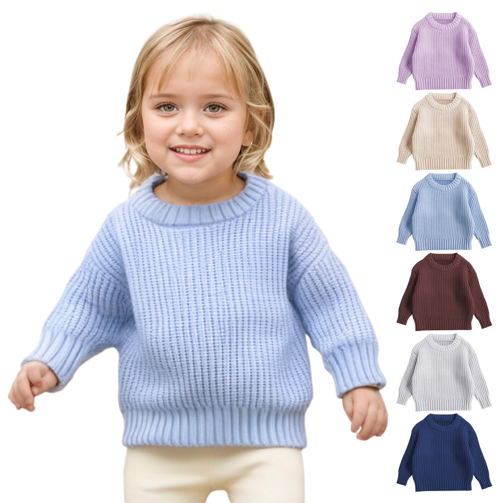 LOCHEX Toddler Baby Girl Boy Knitted Sweater Crewneck Long Sleeve ...