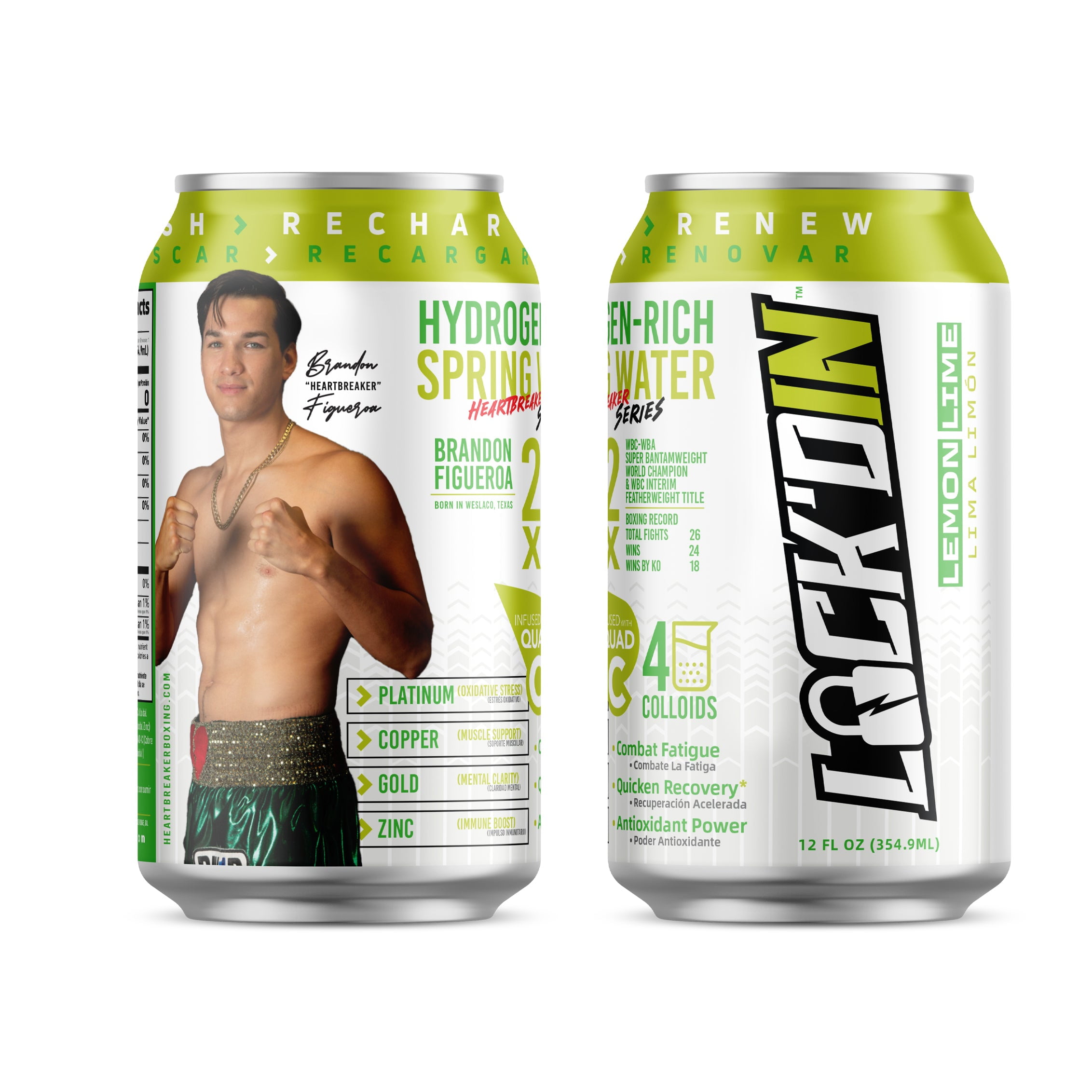 LOCK'DIN Brandon Figueroa Hydrogen Infused Water 12 Pack, 12 FL Oz Cans ...