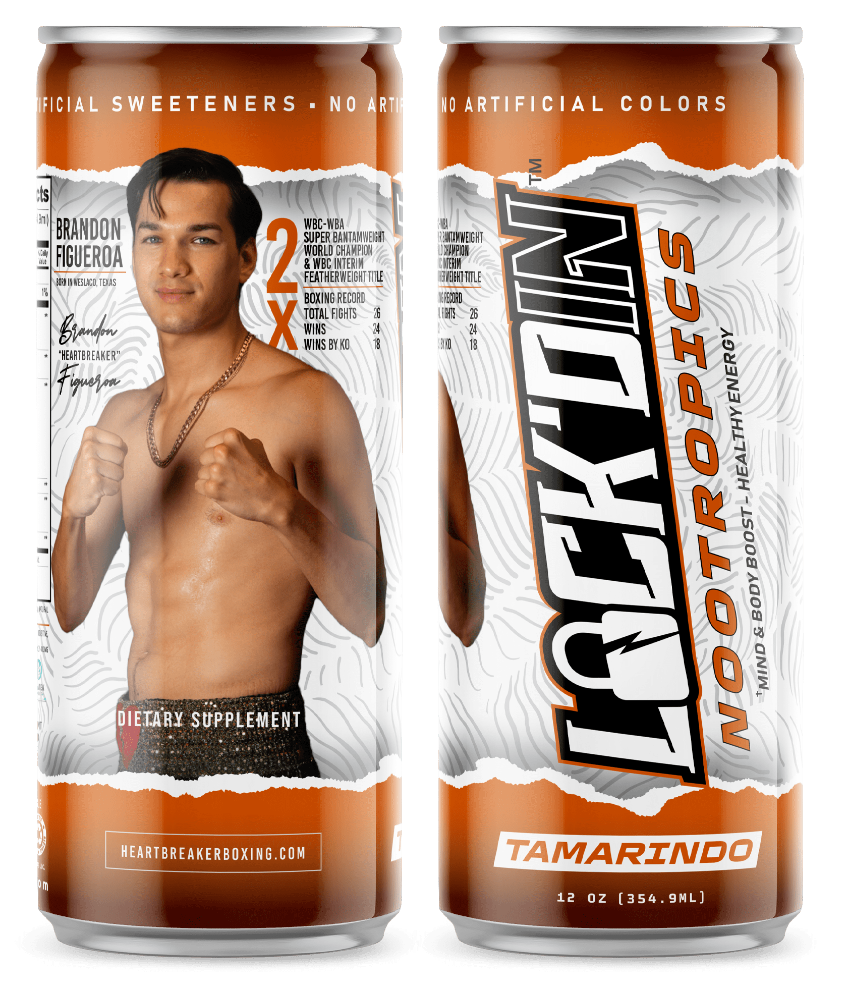 LOCK'DIN Brandon Figueroa Nootropics Performance Drink - Tamarindo (Case of 12) - Walmart.com